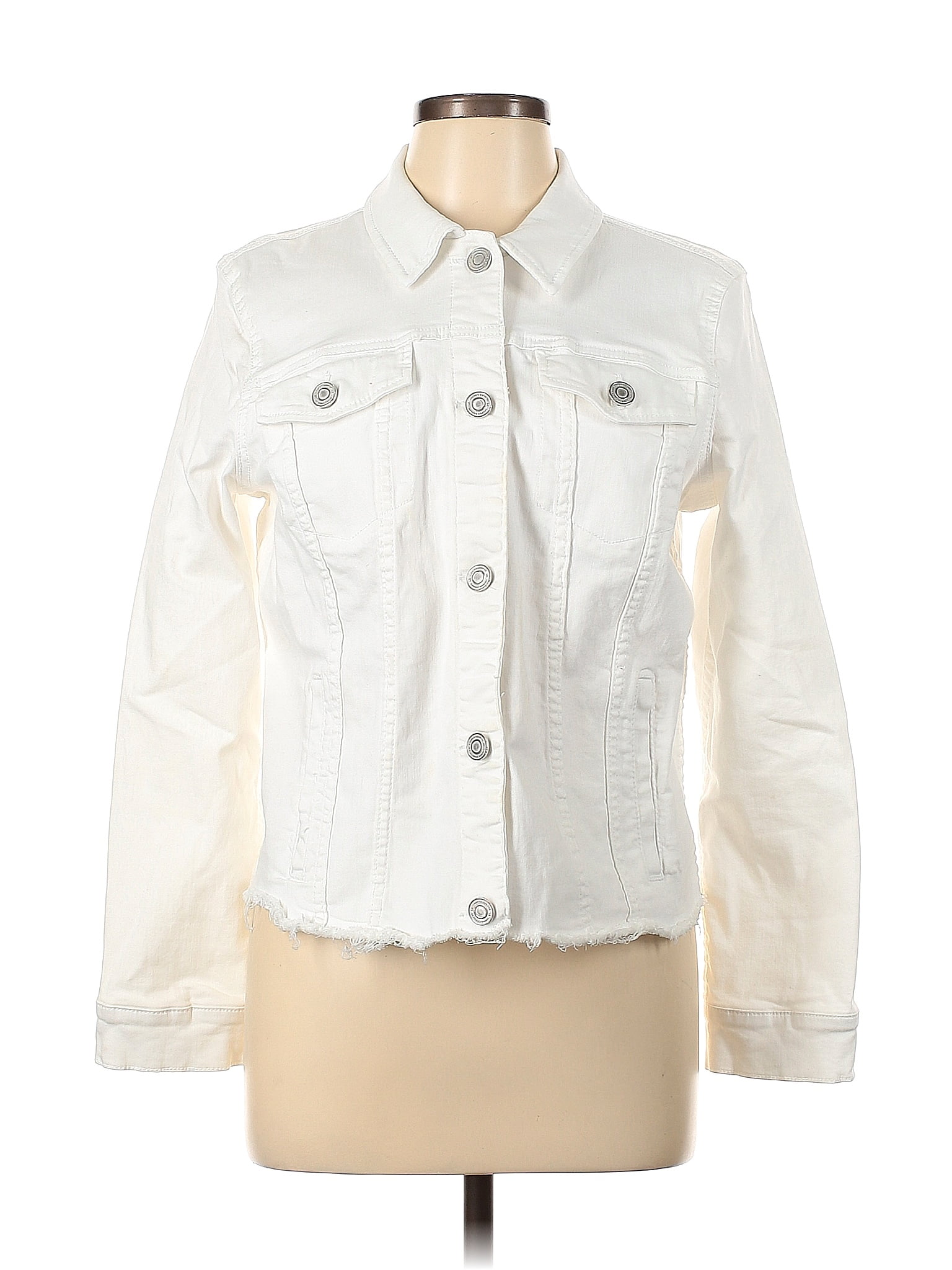 LC Lauren Conrad White Denim Jacket Size L - 68% off | ThredUp