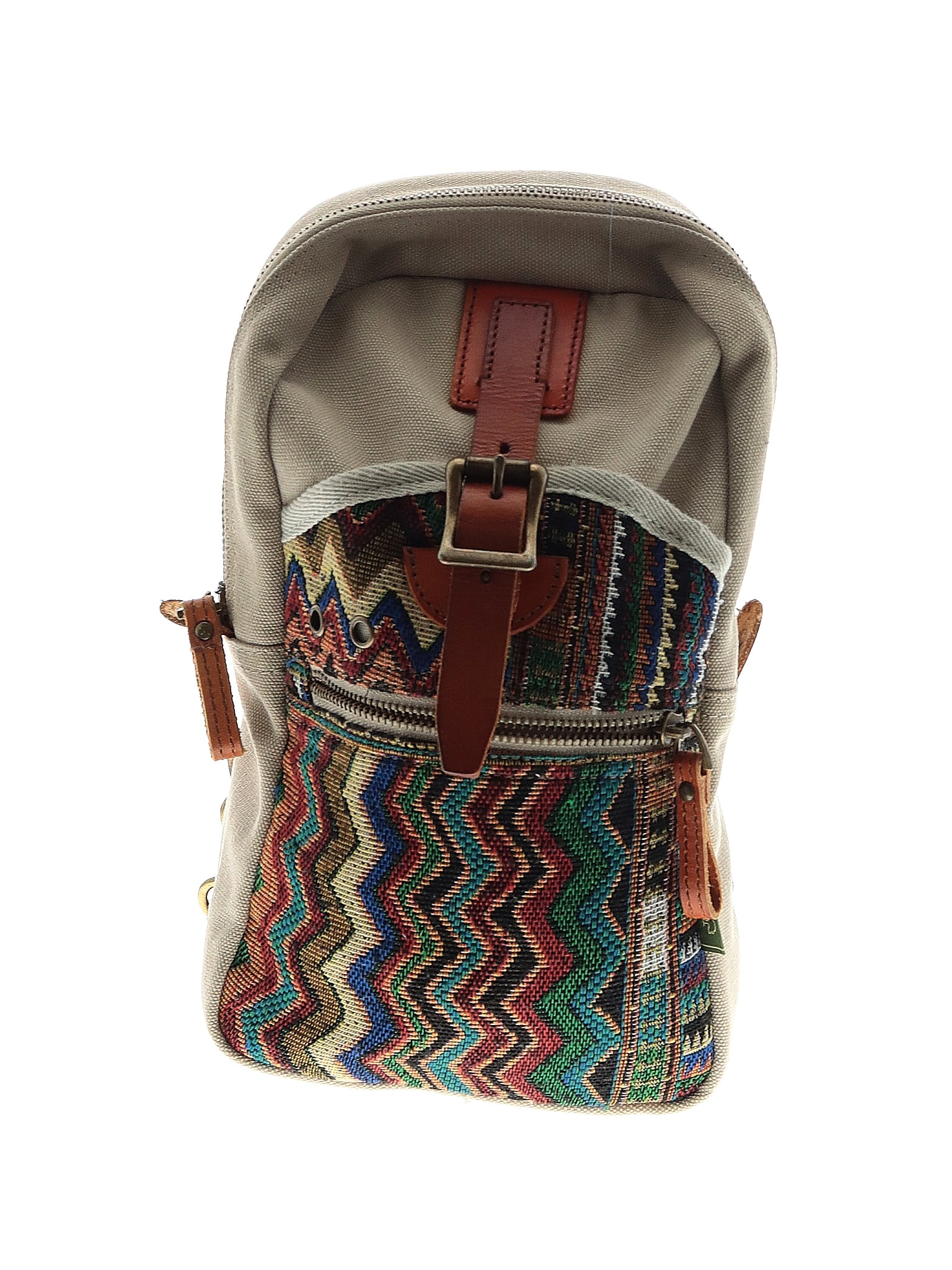 TSD brand 100% Cotton Fair Isle Aztec Or Tribal Print Gray Crossbody ...