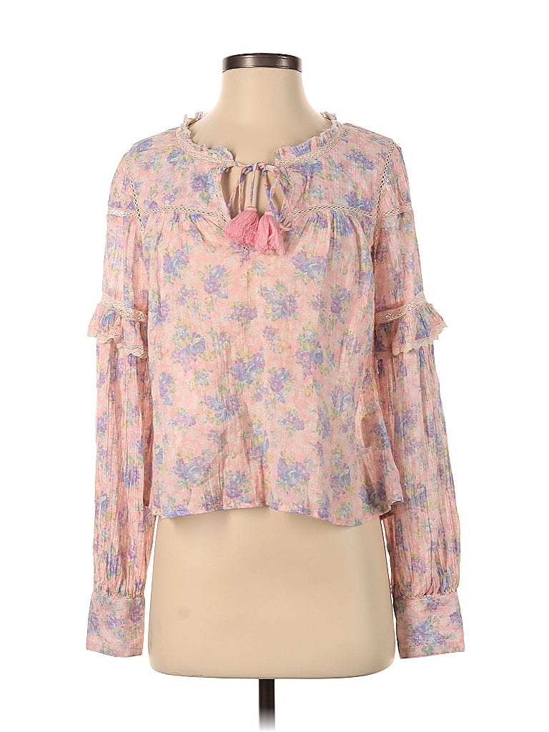 Loveshackfancy 100 Cotton Pink Long Sleeve Blouse Size Xs 81 Off