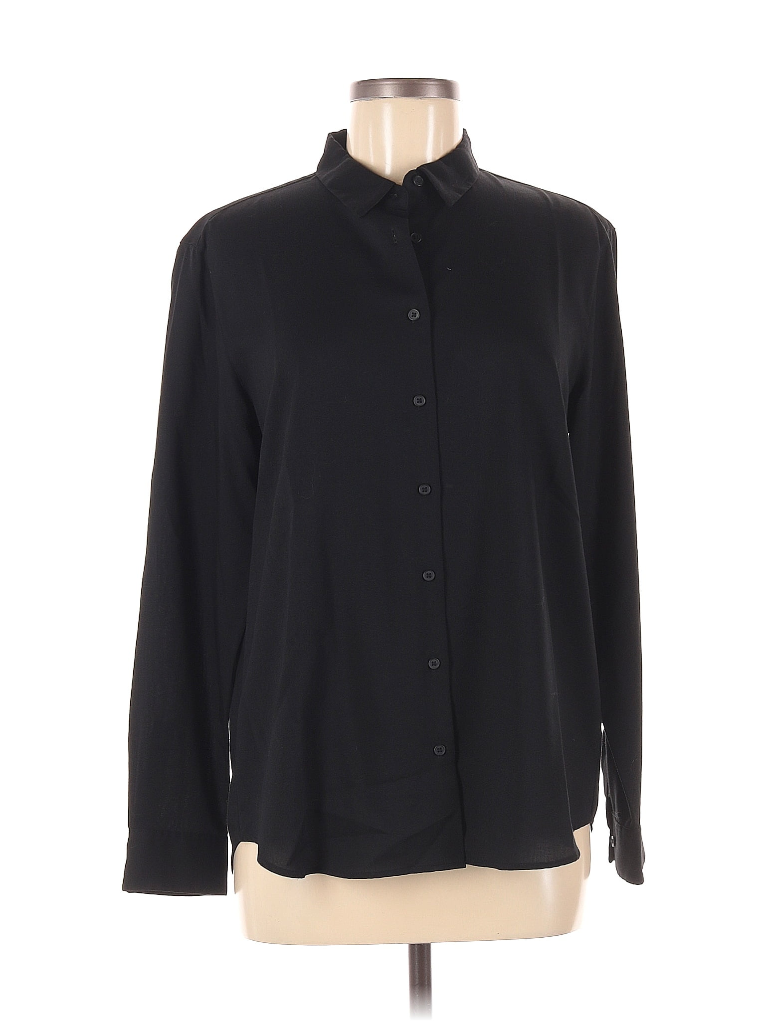 Uniqlo Black Long Sleeve Button Down Shirt Size M 55 Off Thredup