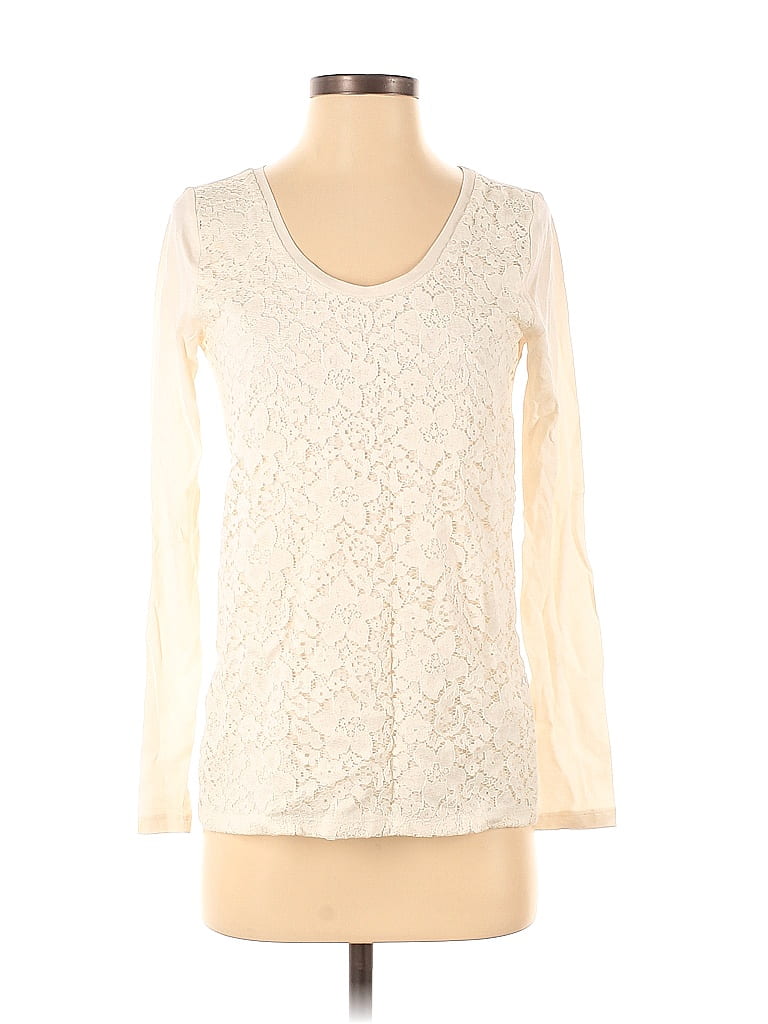 Ann Taylor LOFT Outlet 100% Cotton Ivory 3/4 Sleeve Top Size XS - 48% ...