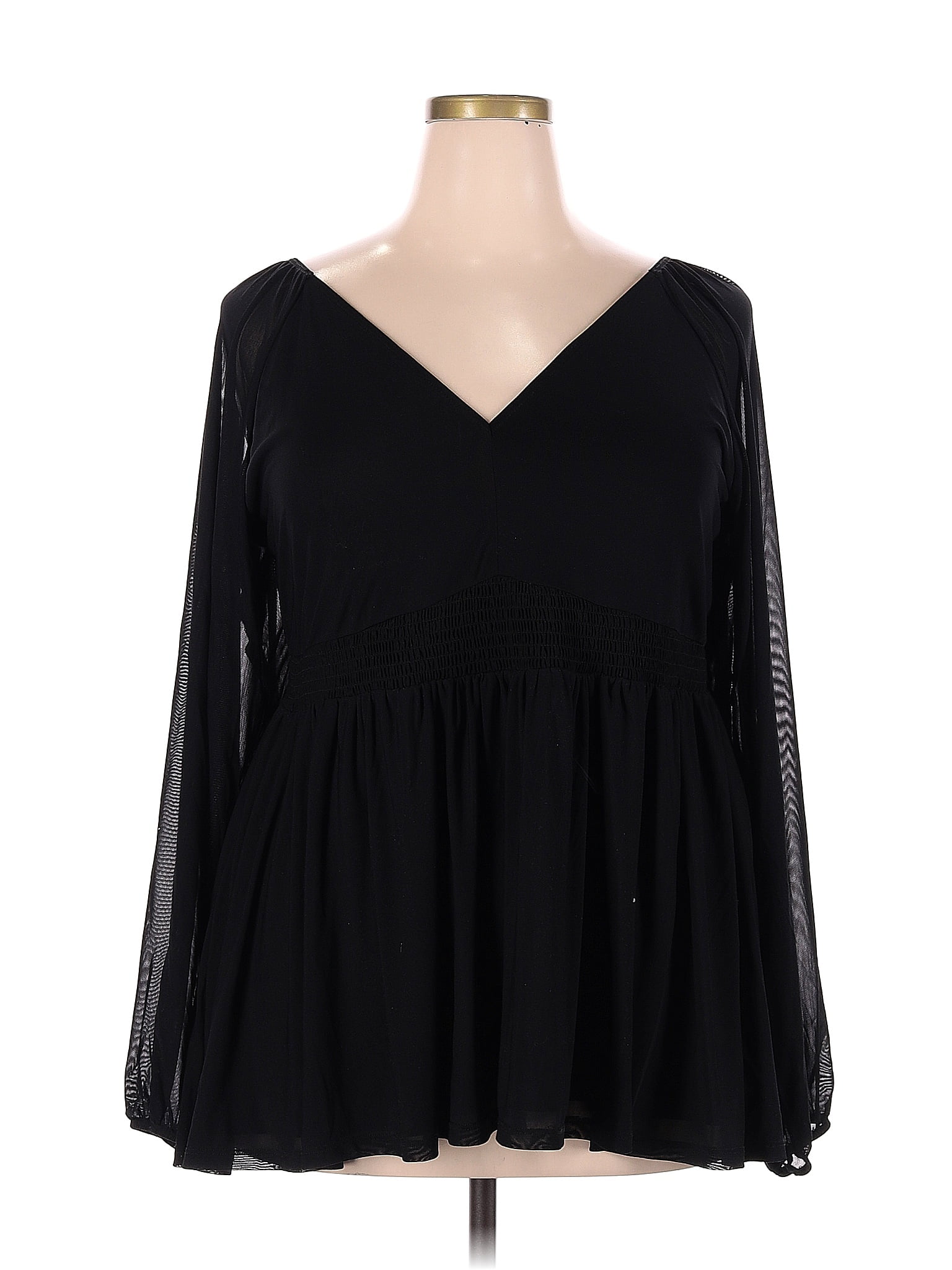 Torrid Black Long Sleeve Blouse Size 3X Plus (3) (Plus) - 65% off | ThredUp