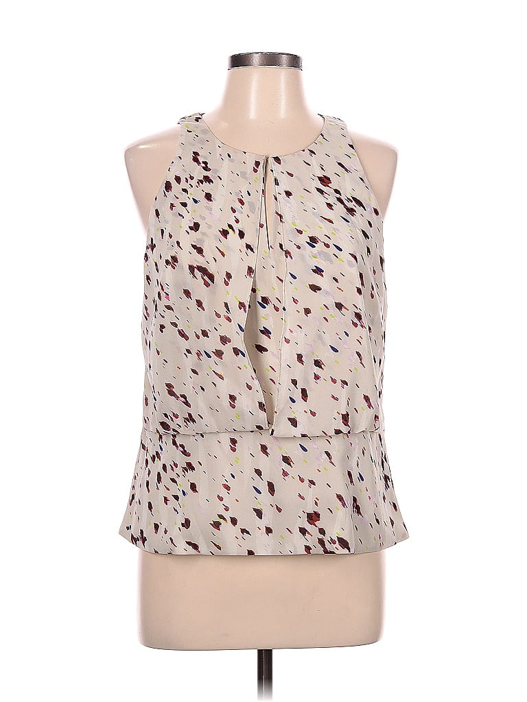 Ann Taylor 100 Polyester Ivory Sleeveless Blouse Size 10 74 Off