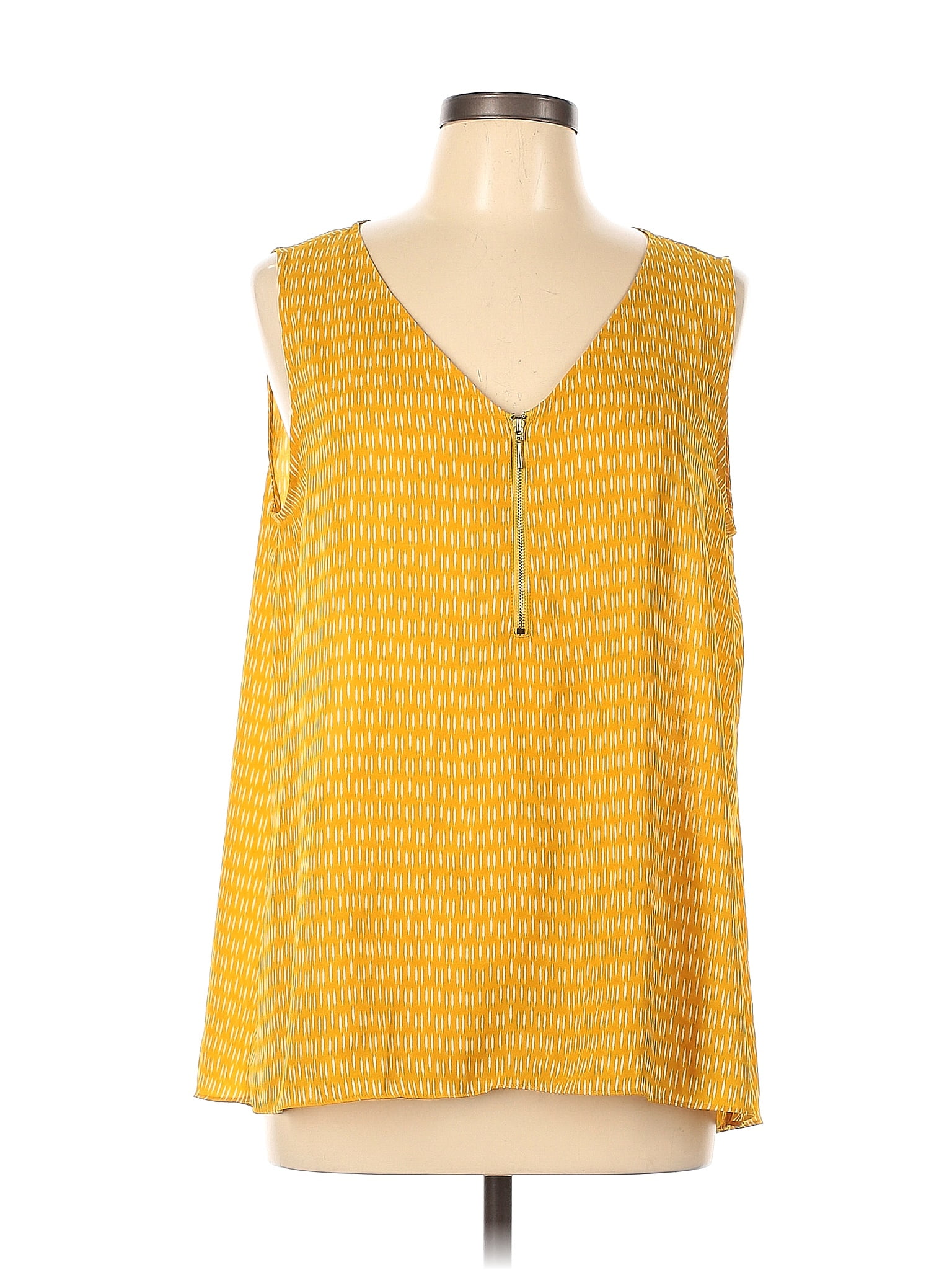 Worthington 100 Polyester Yellow Short Sleeve Blouse Size L 42 Off