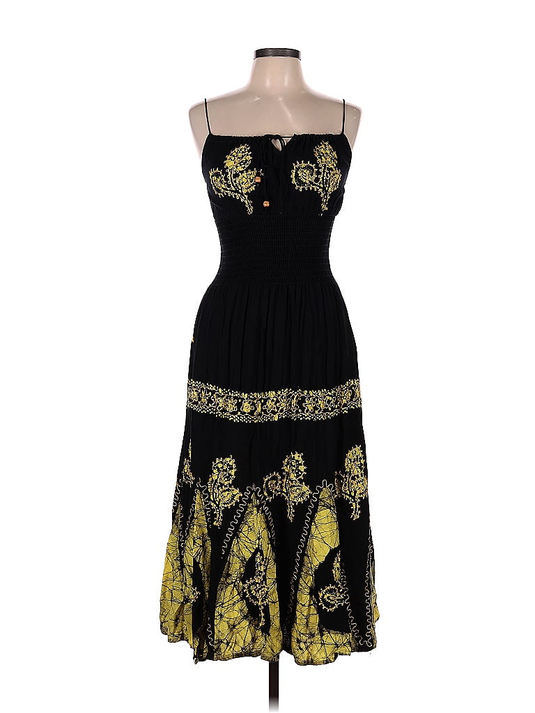 Advance Apparels Damask Paisley Baroque Print Black Casual Dress One ...