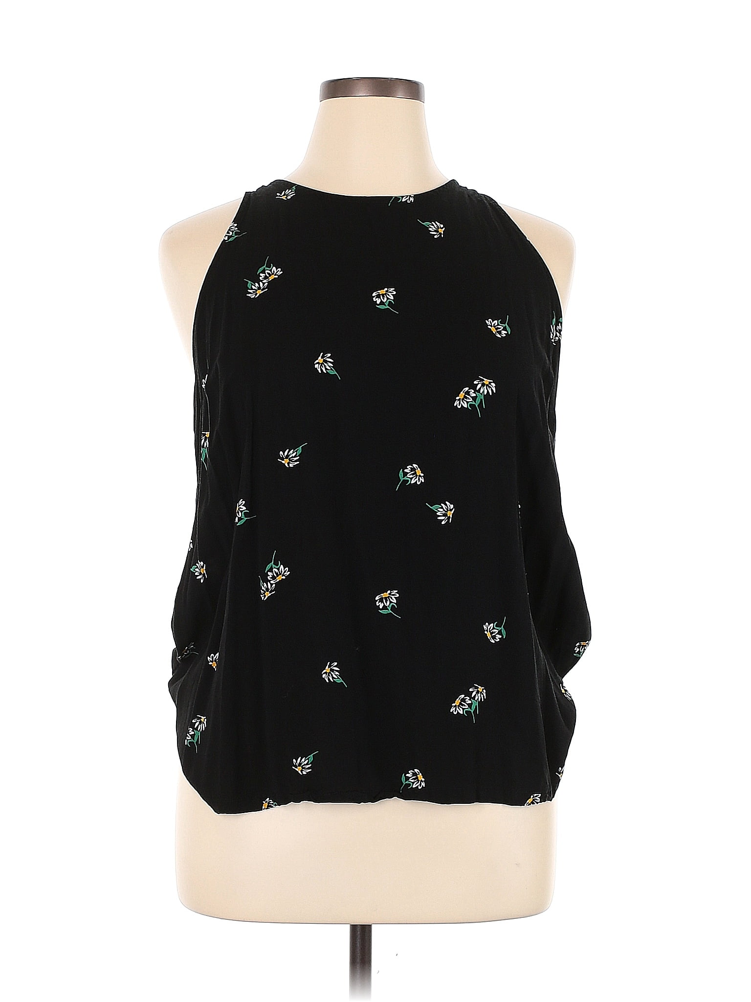 Old Navy 100 Rayon Black Sleeveless Blouse Size Xl 53 Off Thredup