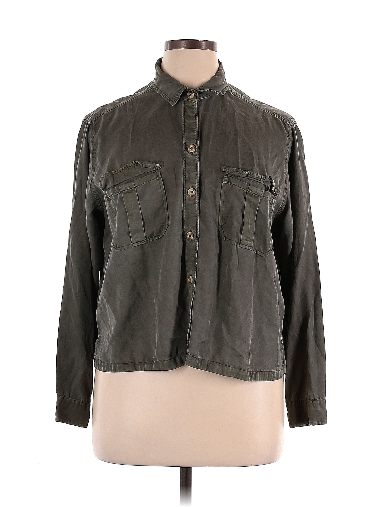 Abercrombie & Fitch 100% Lyocell Gray Long Sleeve Button-Down Shirt Size XL - 67% off | ThredUp