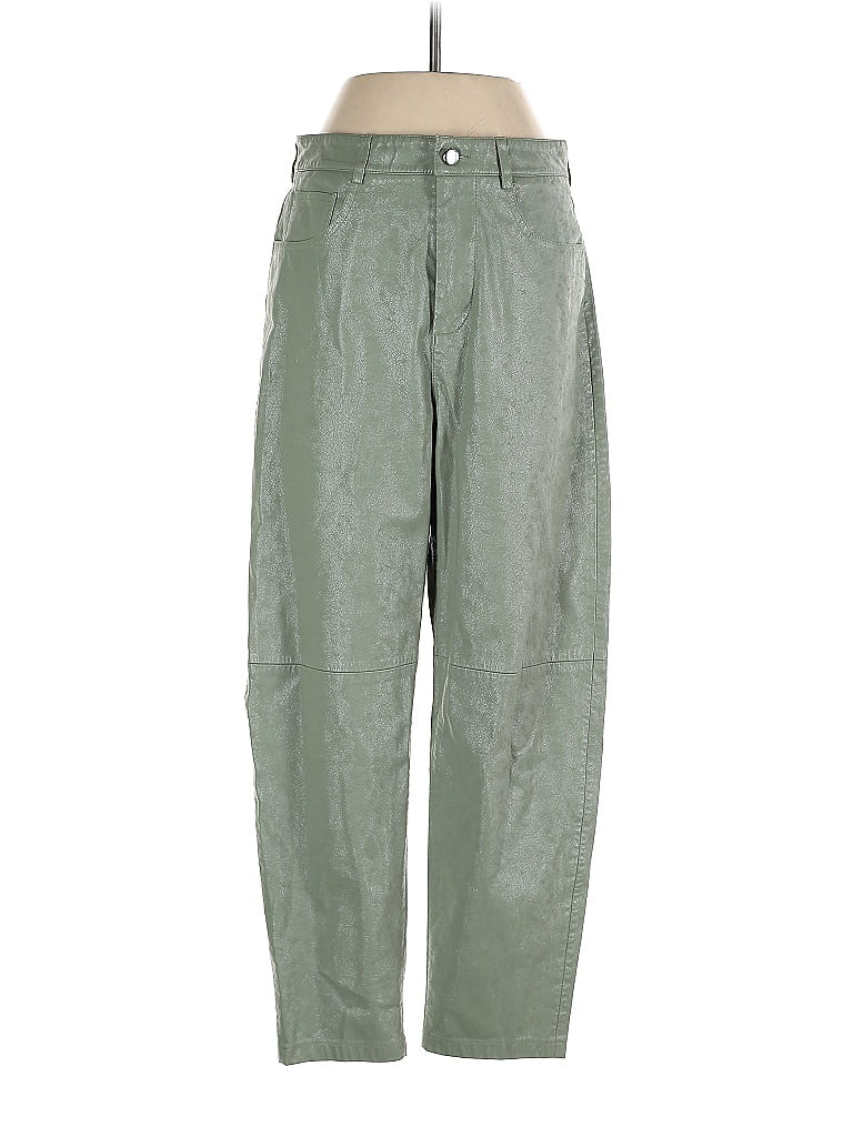 MNG 100% Polyester Green Faux Leather Pants Size 4 - 47% off | ThredUp