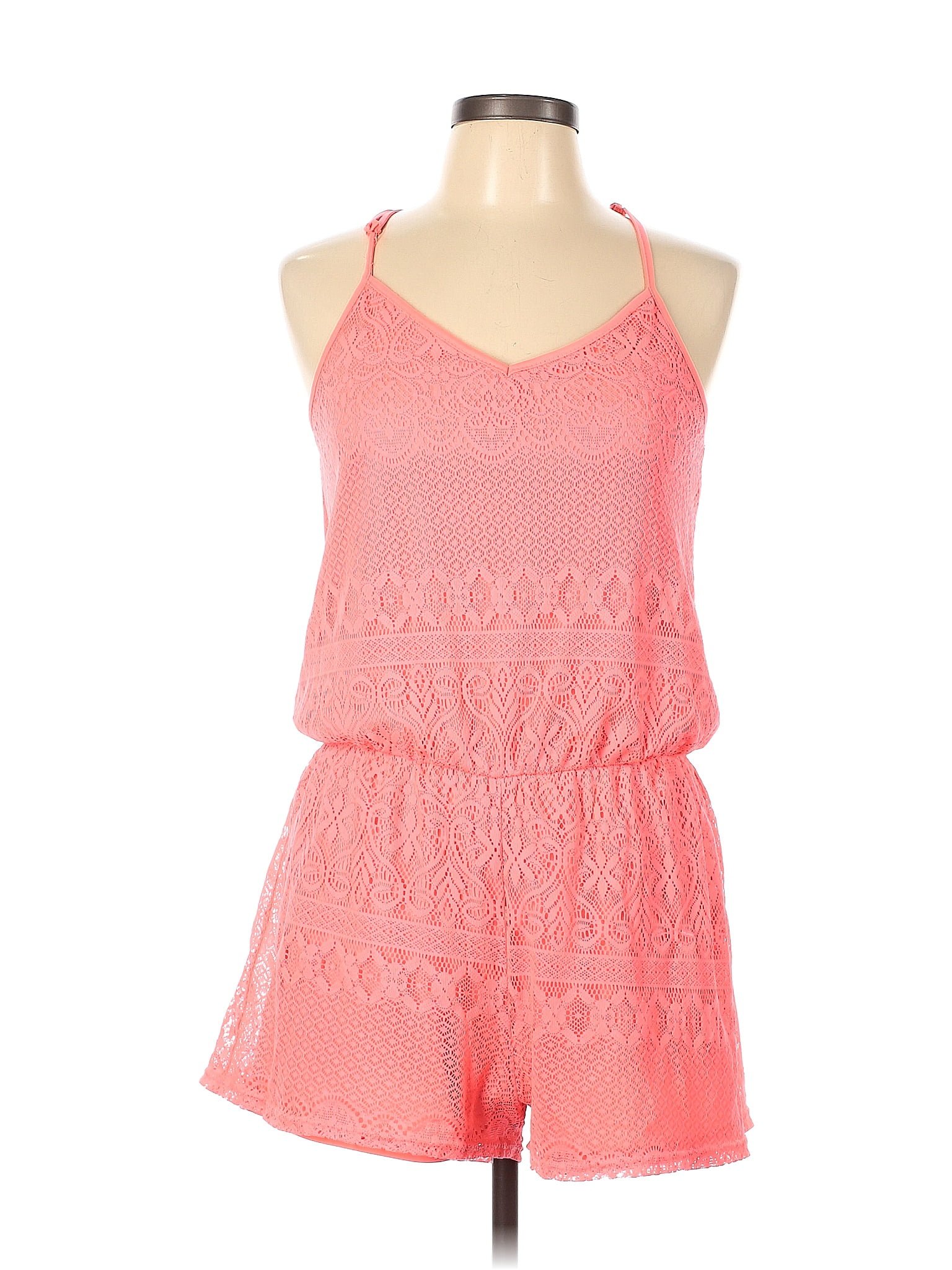 Bobbie Brooks Solid Fair Isle Hearts Pink Romper Size L - 48% off | ThredUp
