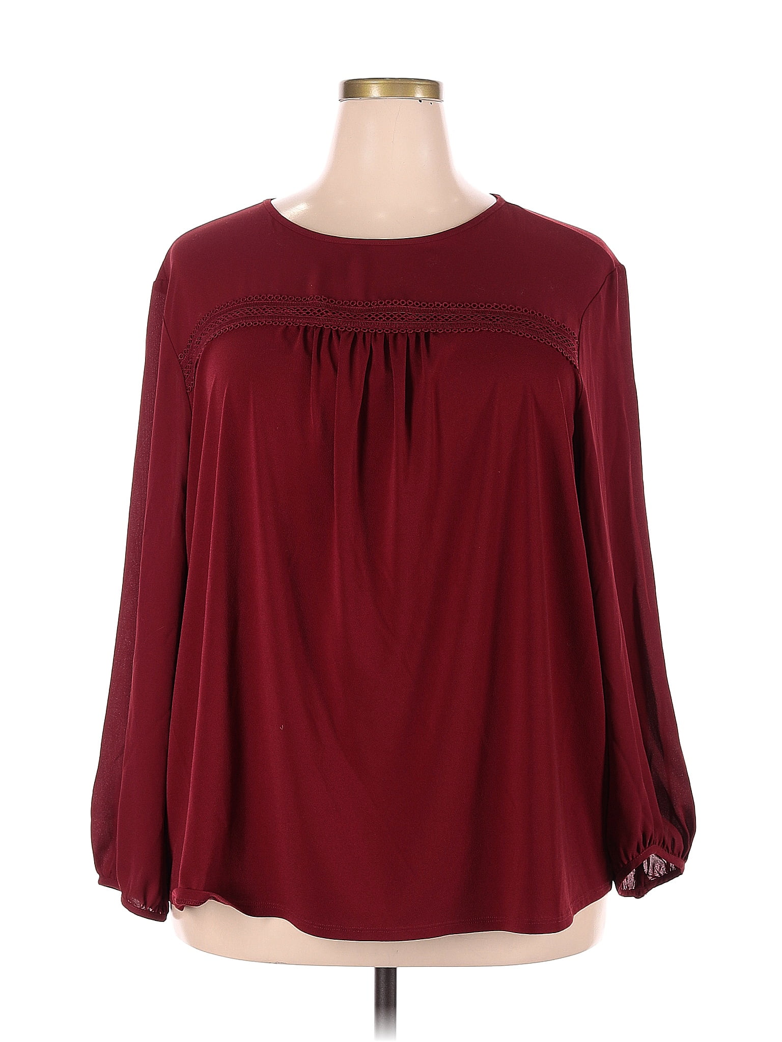 The Limited Burgundy Long Sleeve Top Size 2X (Plus) - 72% off | ThredUp