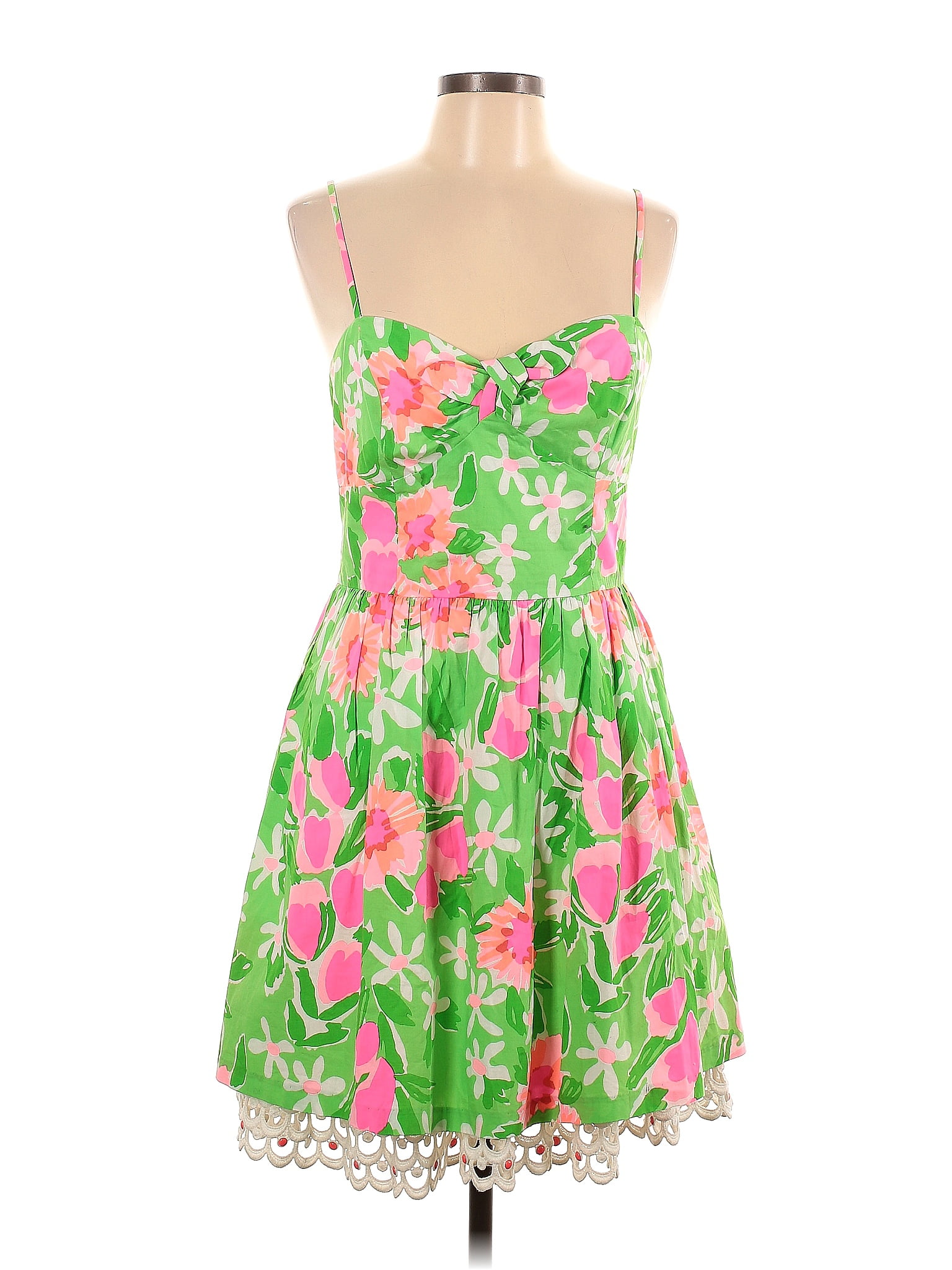 Lilly Pulitzer 100 Cotton Floral Motif Floral Tropical Green Cocktail