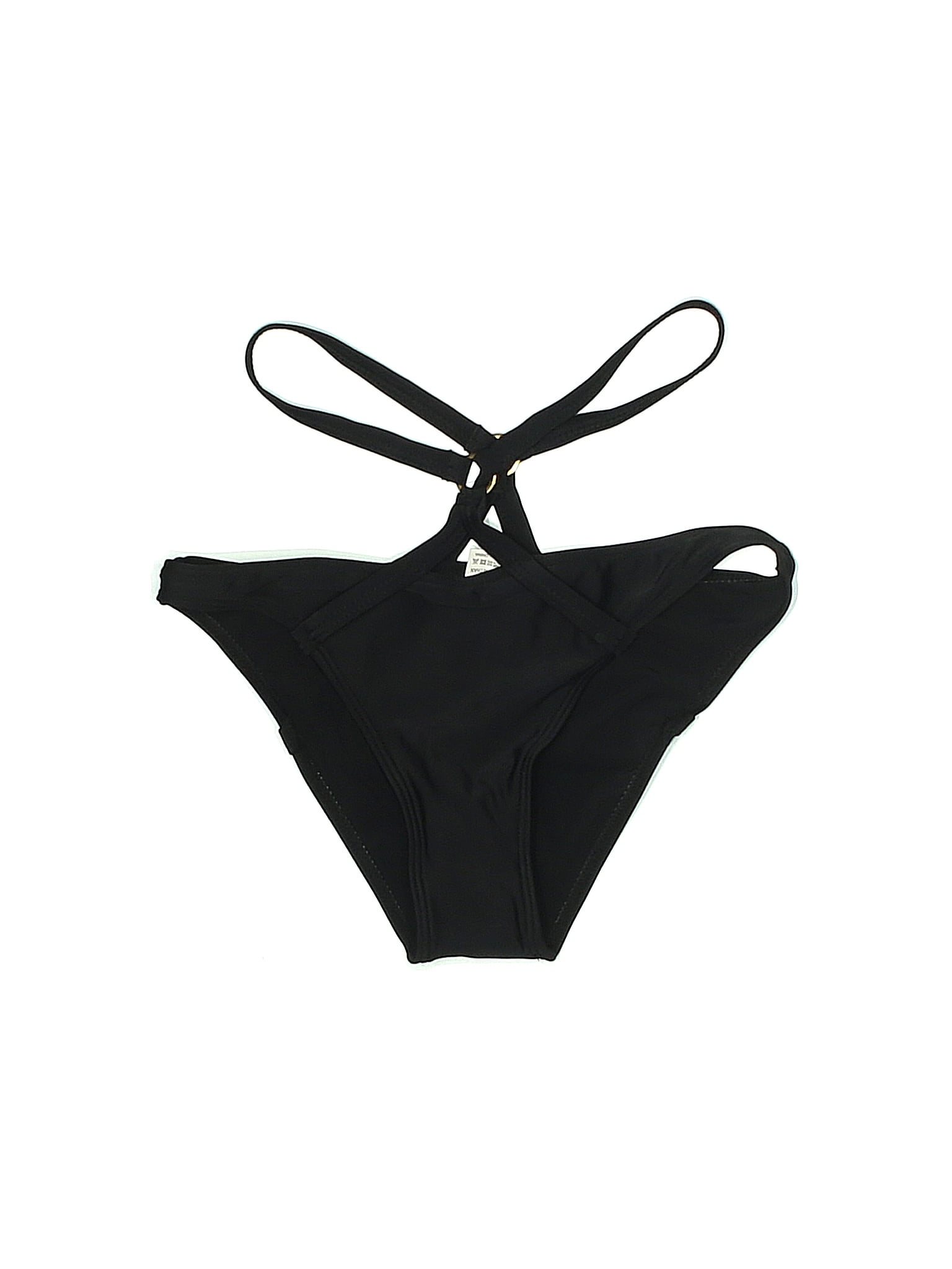 Unbranded Solid Grid Hearts Stars Graphic Black Swimsuit Bottoms Size S