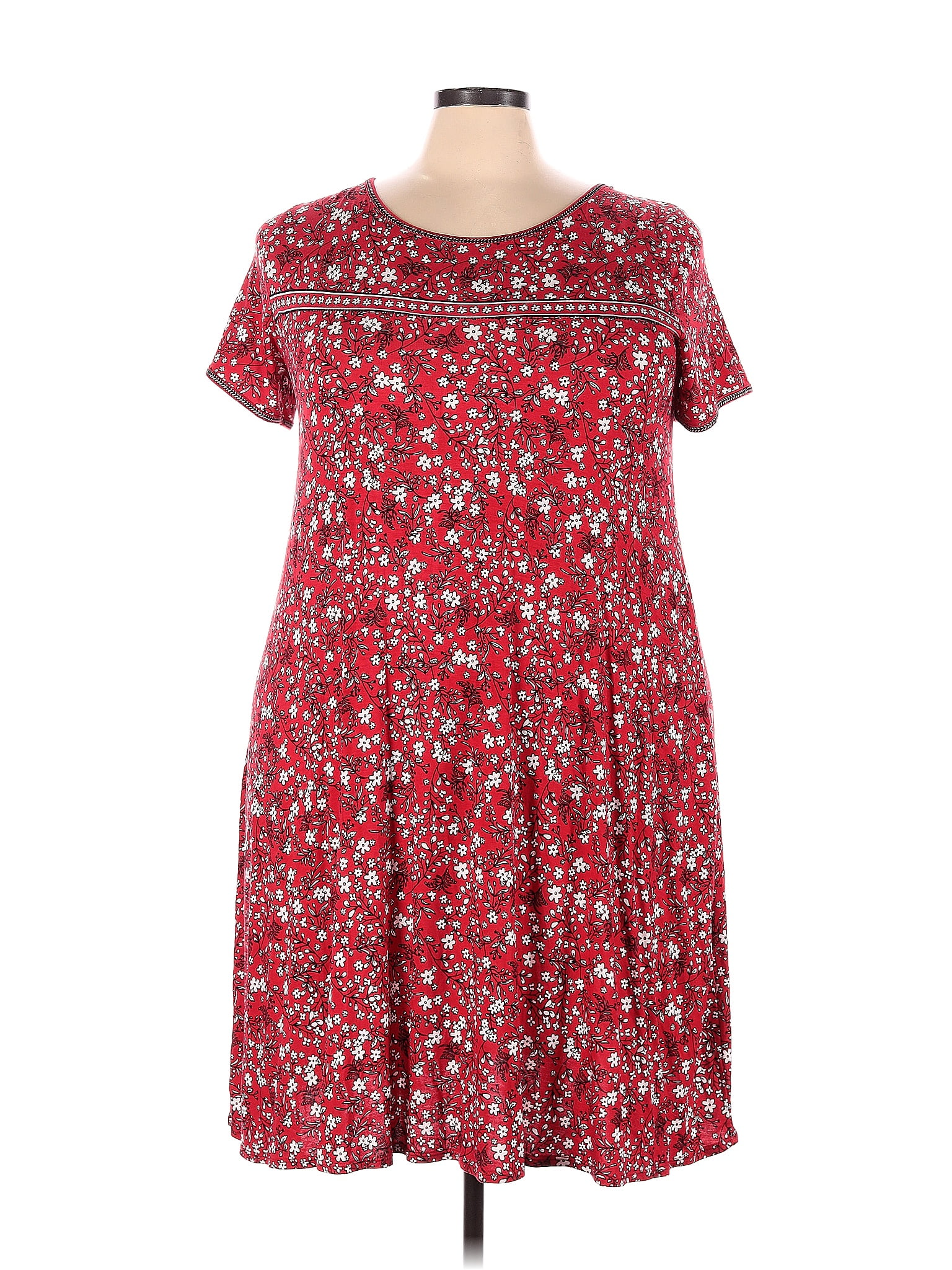 Max Studio Floral Motif Red Casual Dress Size 2X (Plus) - 23% off | ThredUp