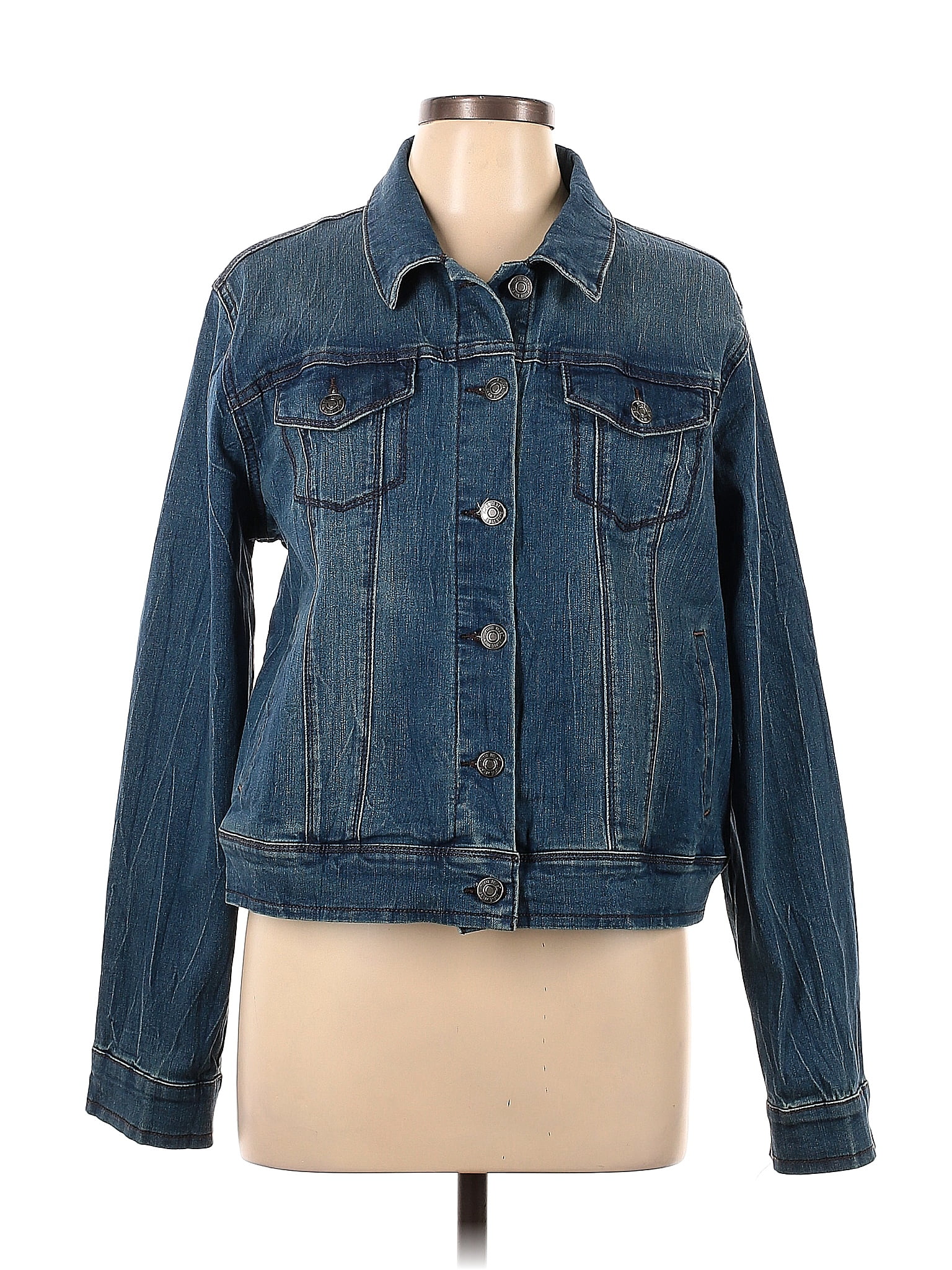Nine West Blue Denim Jacket Size L - 69% off | ThredUp