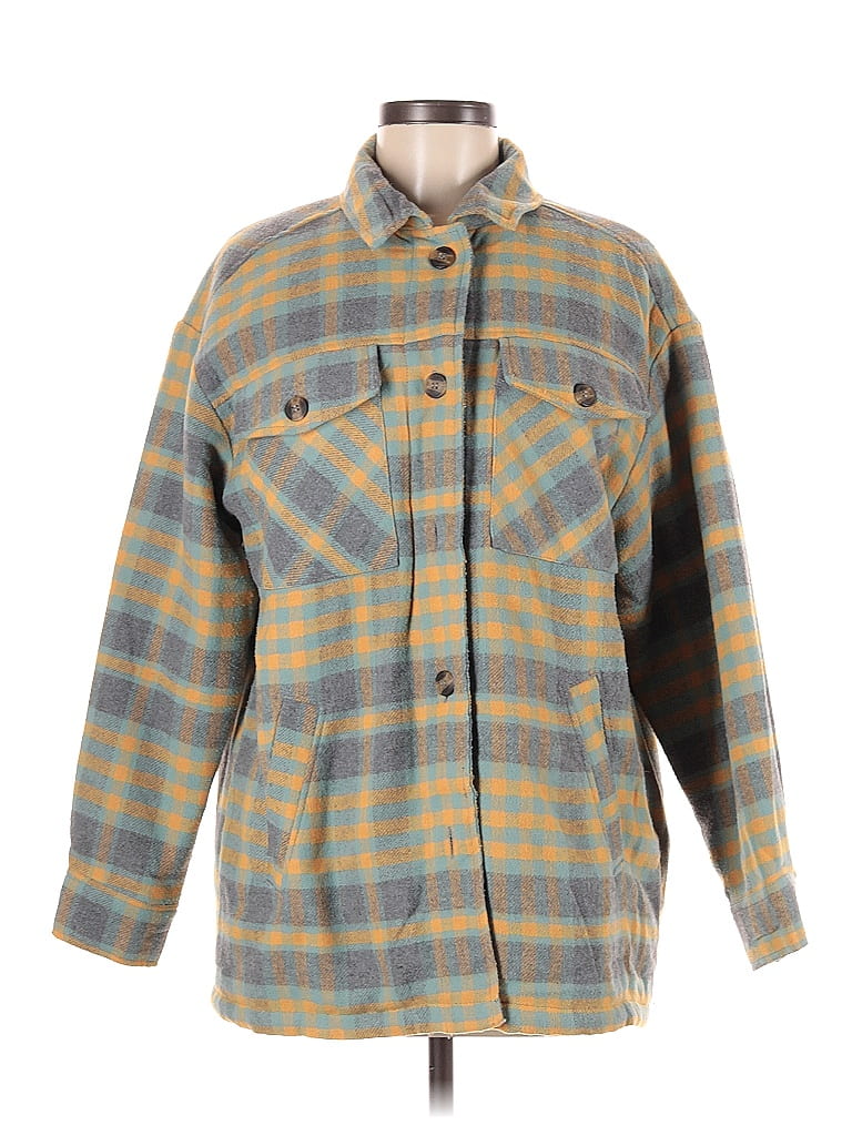 Love Tree 100% Polyester Plaid Gray Jacket Size M - 58% off | ThredUp