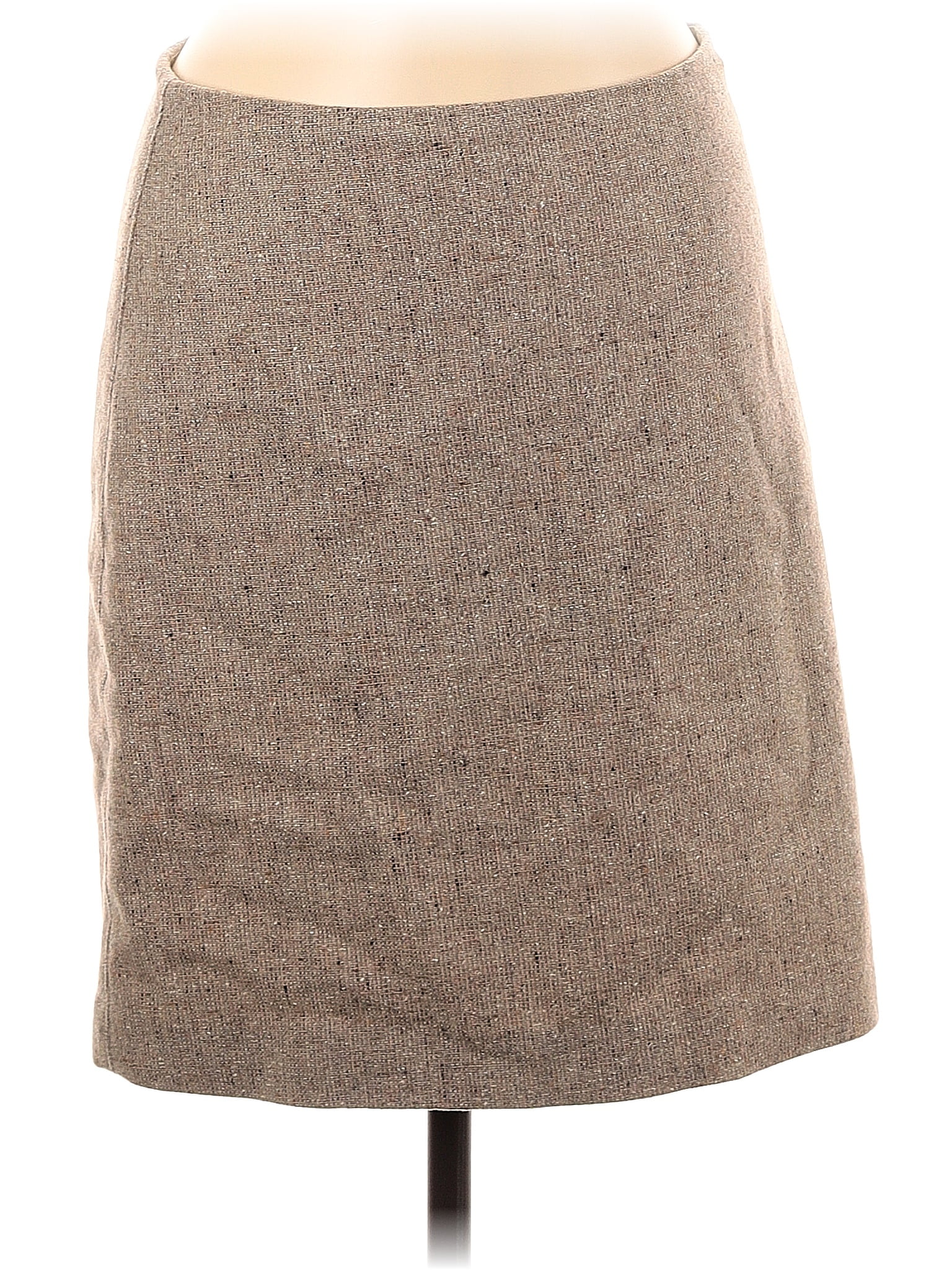Theory Marled Solid Tweed Chevron-herringbone Brown Wool Skirt Size 4 ...