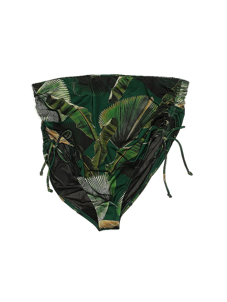 Swim By Cacique Jacquard Batik Graphic Tropical Camo Green Swimsuit