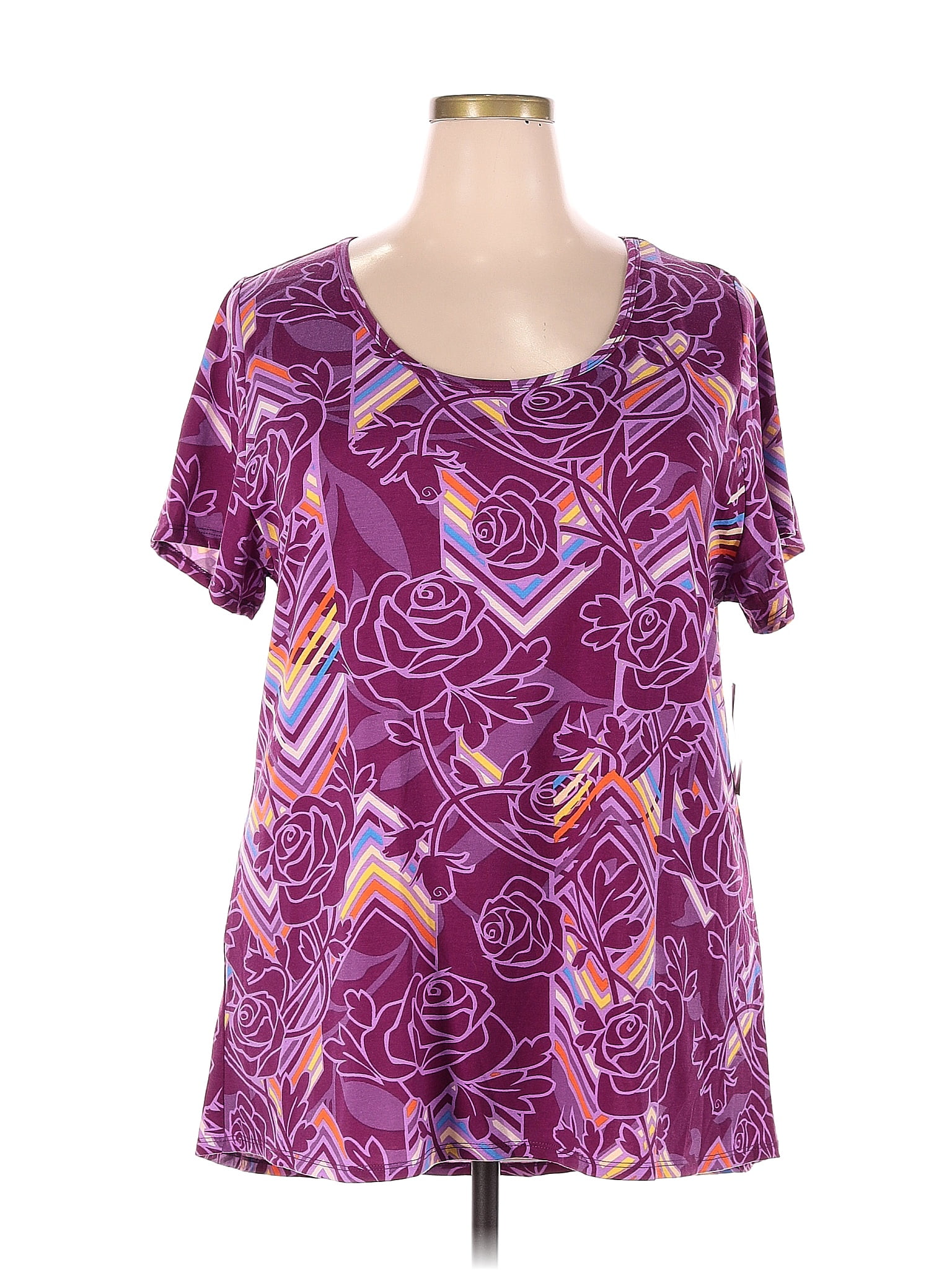 Lularoe Batik Purple Short Sleeve Top Size 3X (Plus) - 36% off | ThredUp