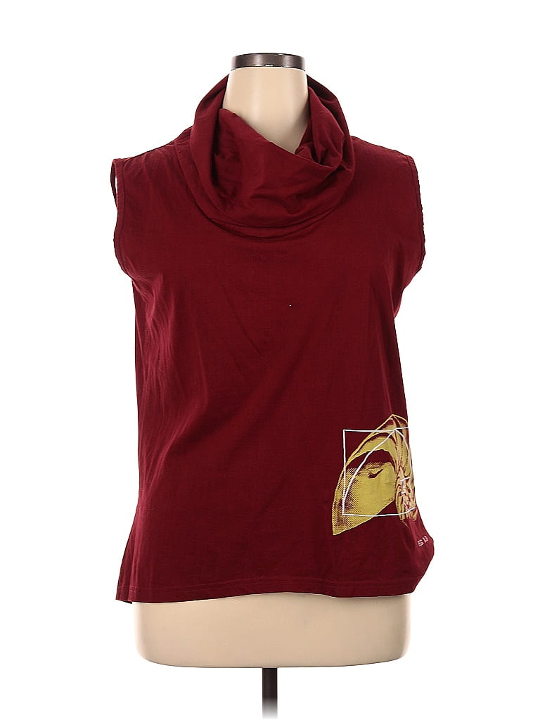 Svaha 100% Cotton Burgundy Sleeveless Turtleneck Size XL - 62% off ...