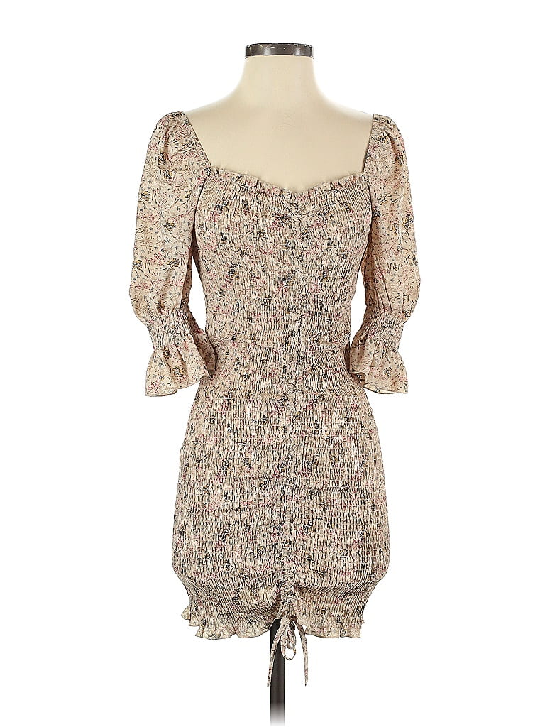 Blush 100% Polyester Tweed Tan Casual Dress Size S - 64% off | ThredUp