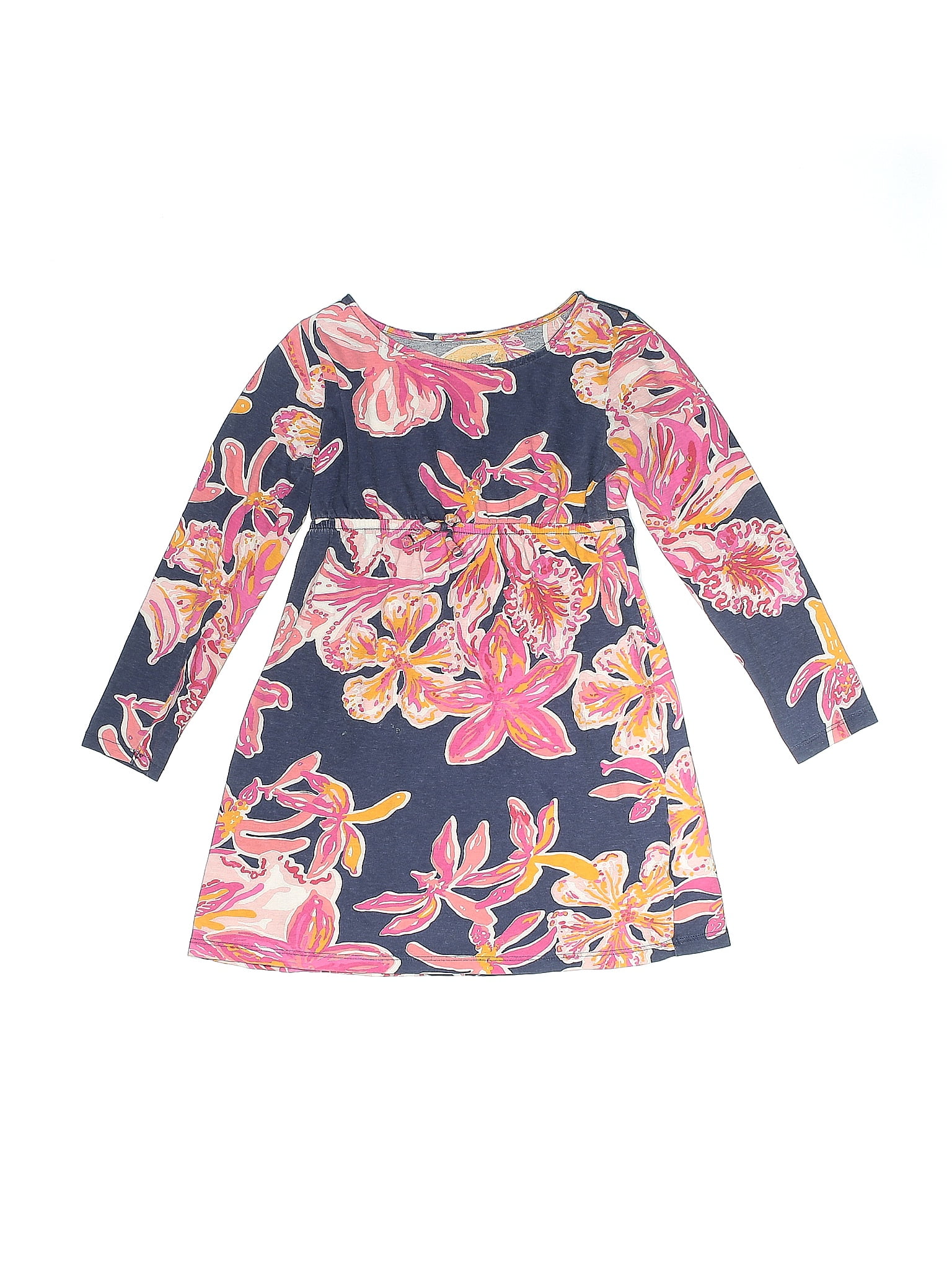 Lilly Pulitzer 100 Cotton Floral Motif Pink Dress Size 6 7 65 Off