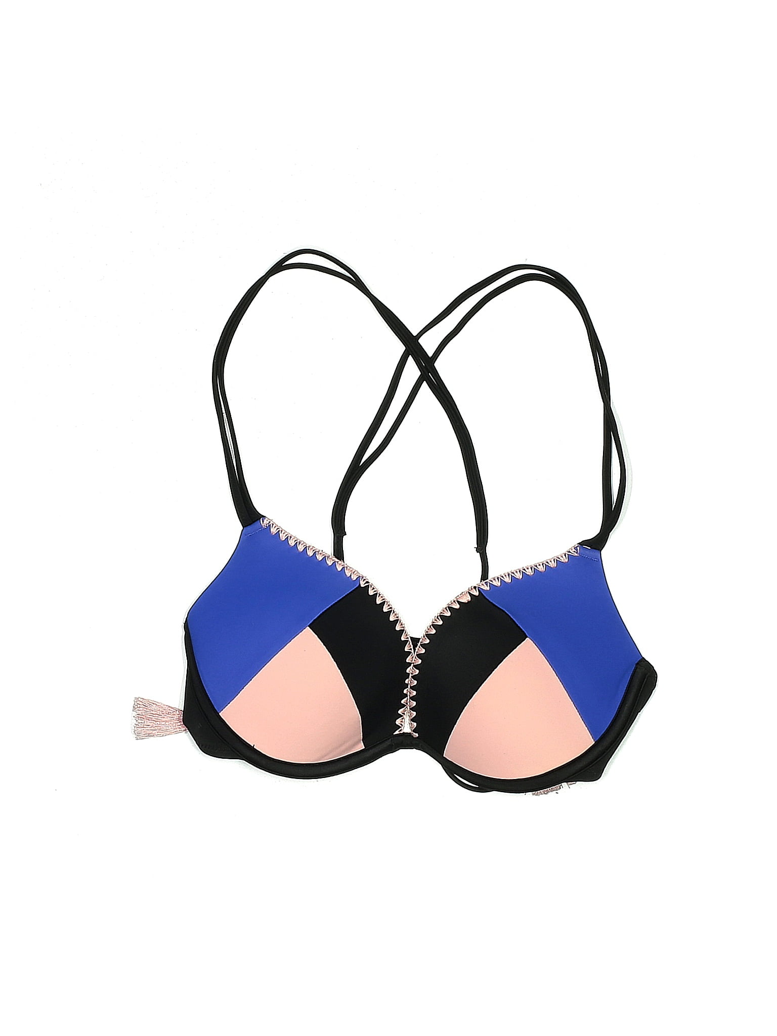 Shade & Shore Argyle Color Block Blue Swimsuit Top Size Sm (34B) - 56% ...