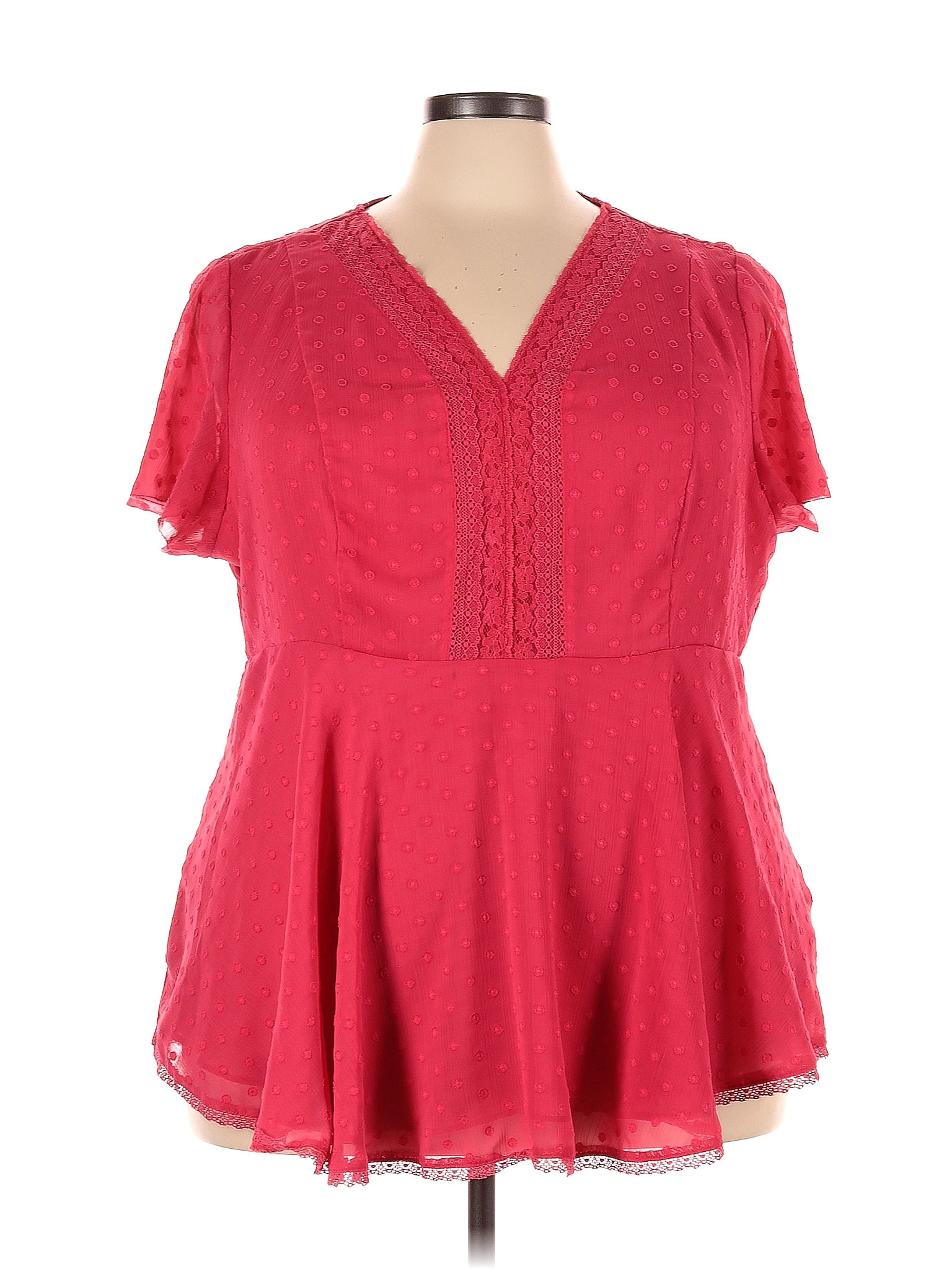 Torrid 100% Polyester Red Short Sleeve Top Size 3X Plus (3) (Plus) - 54 ...