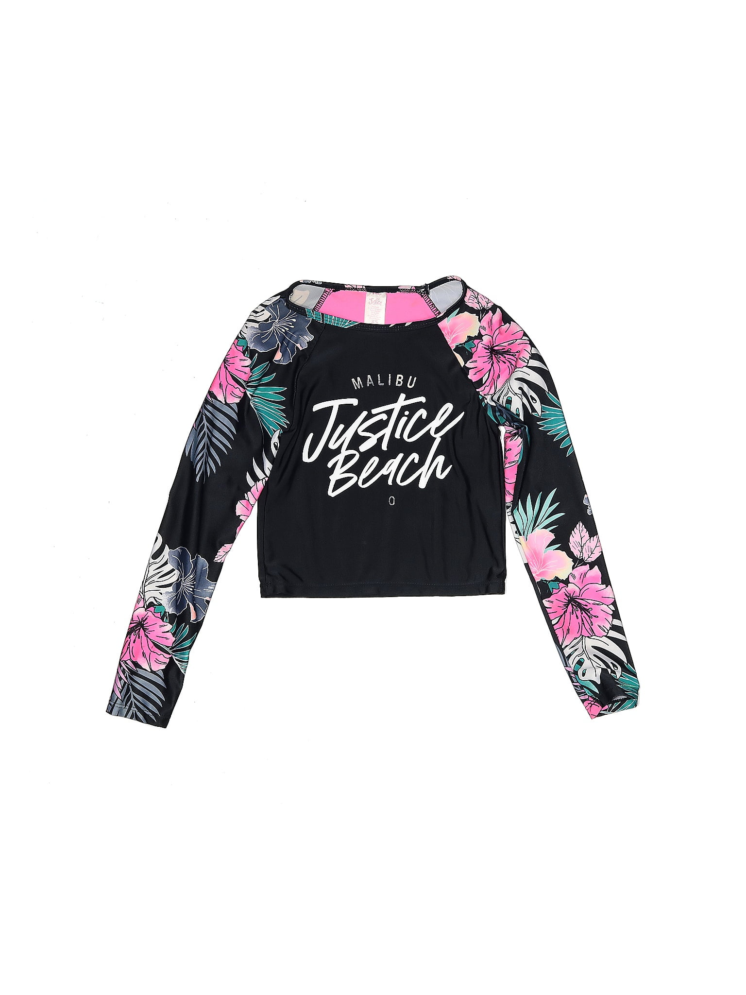 Justice 100% Recycled Polyester Black Rash Guard Size X-Small (Kids ...