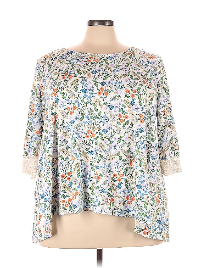 Woman Within Ivory 3/4 Sleeve Top Size 26 (Plus) - 50% off | ThredUp