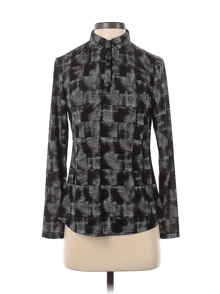 Sunsense by Jamie Sadock Houndstooth Black Long Sleeve Polo Size XS ...