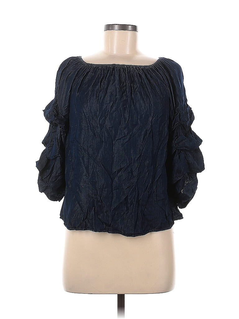 Blue Rain 100% Rayon Blue Long Sleeve Blouse Size M - 54% off | ThredUp