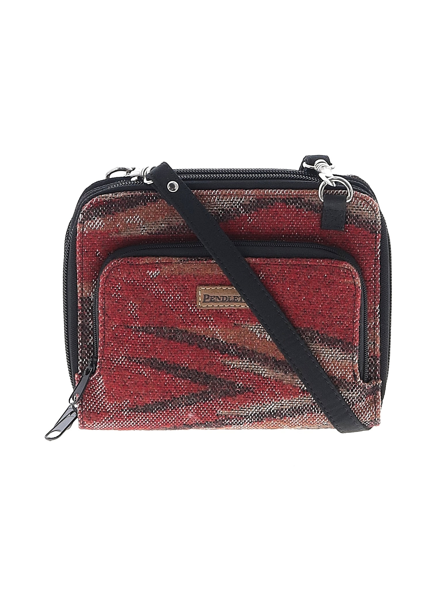 Pendleton Jacquard Marled Acid Wash Print Tweed Stripes Red Crossbody ...