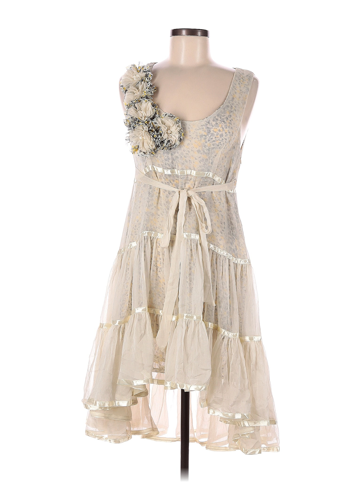 Ryu 100% Polyester Floral Motif Ivory Cocktail Dress Size M - 48% off ...