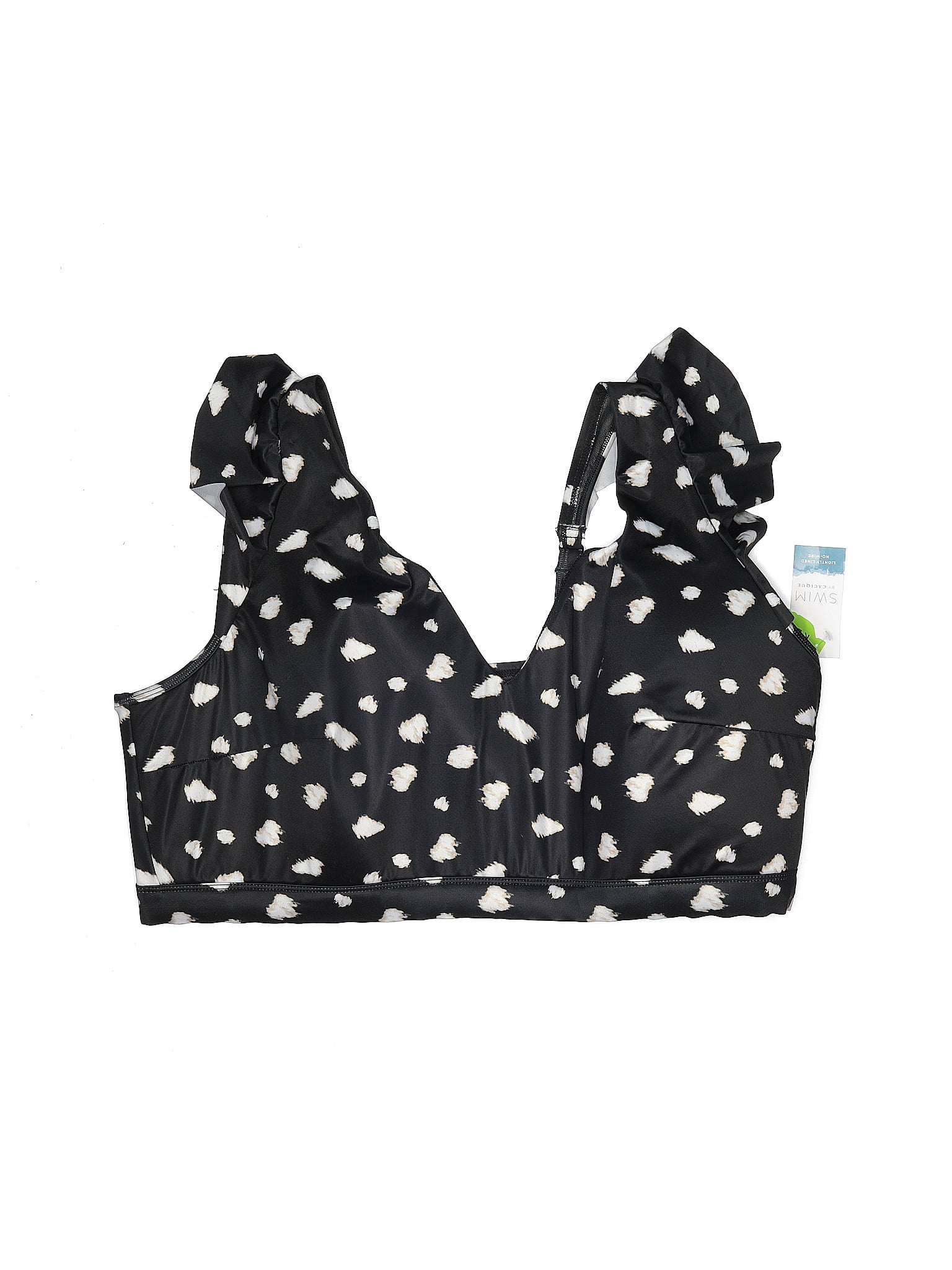 Swim By Cacique Polka Dots Black Swimsuit Top Size 24 Plus 54 Off