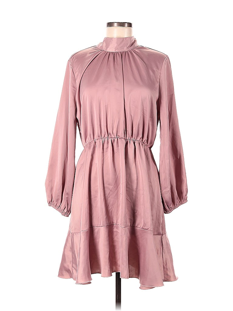 Shein 100% Polyester Solid Pink Casual Dress Size L - 68% off | ThredUp