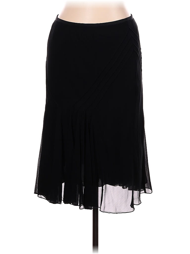 Ideology 100% Silk Solid Black Silk Skirt Size 12 - 71% off | ThredUp
