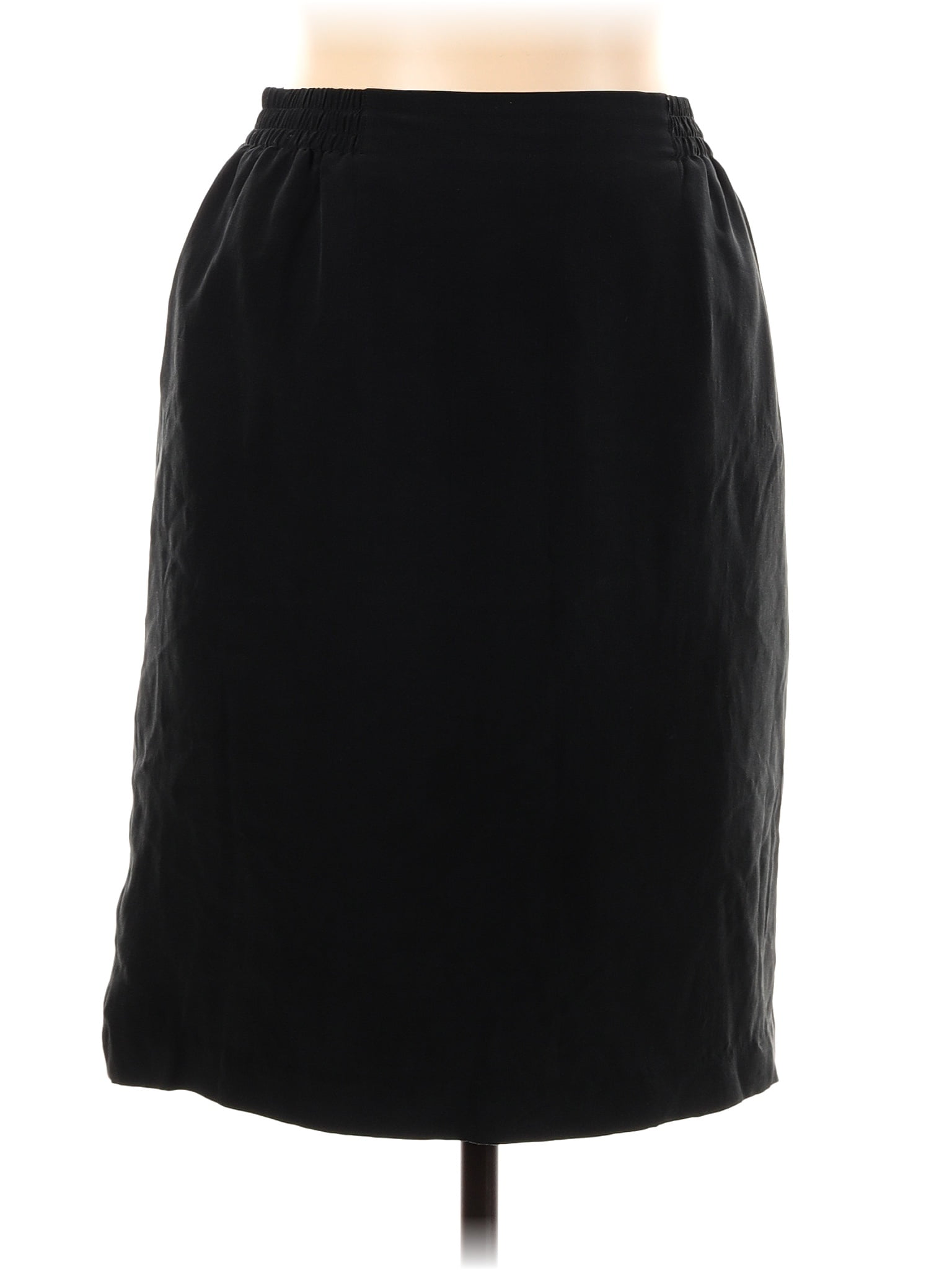 Victoria Holley 100% Silk Solid Black Silk Skirt Size 12 - 58% off | ThredUp