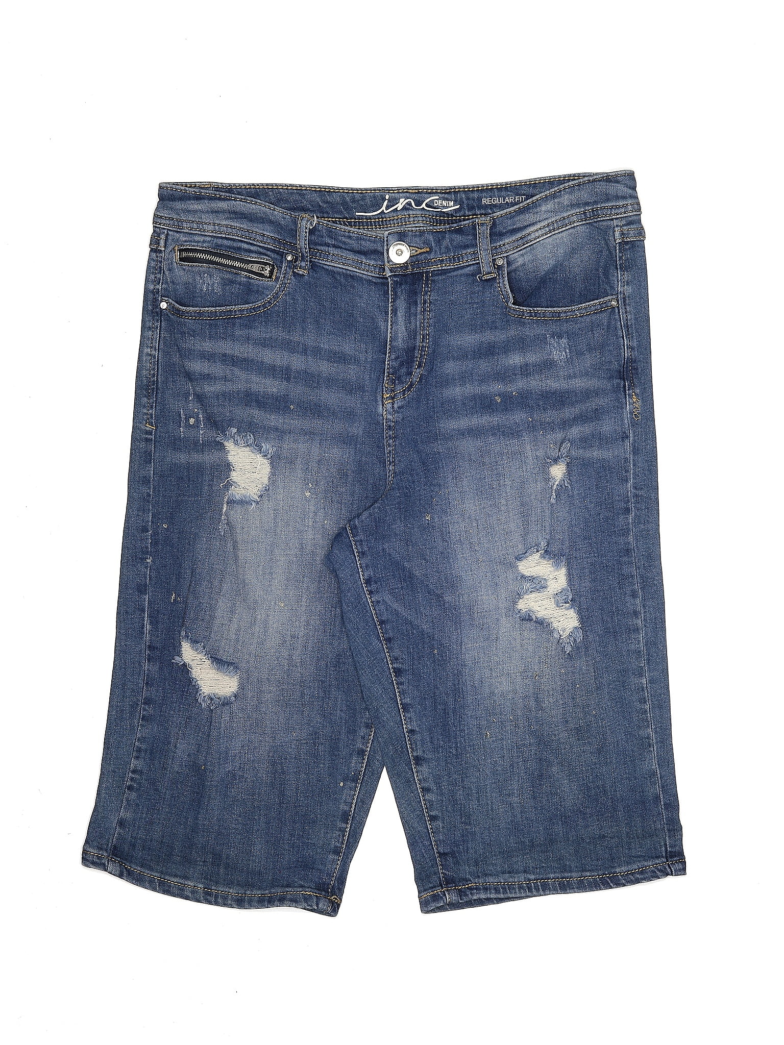 INC International Concepts Blue Denim Shorts Size 12 - 70% off | ThredUp