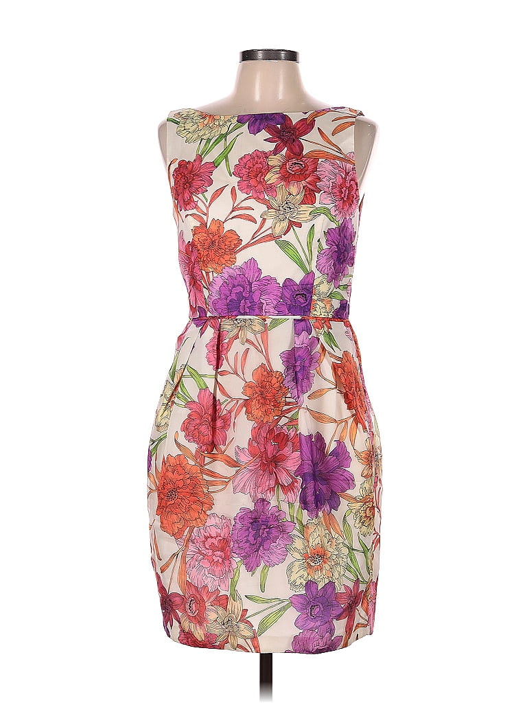 Jill Jill Stuart 100 Silk Jacquard Floral Motif Floral Brocade Graphic