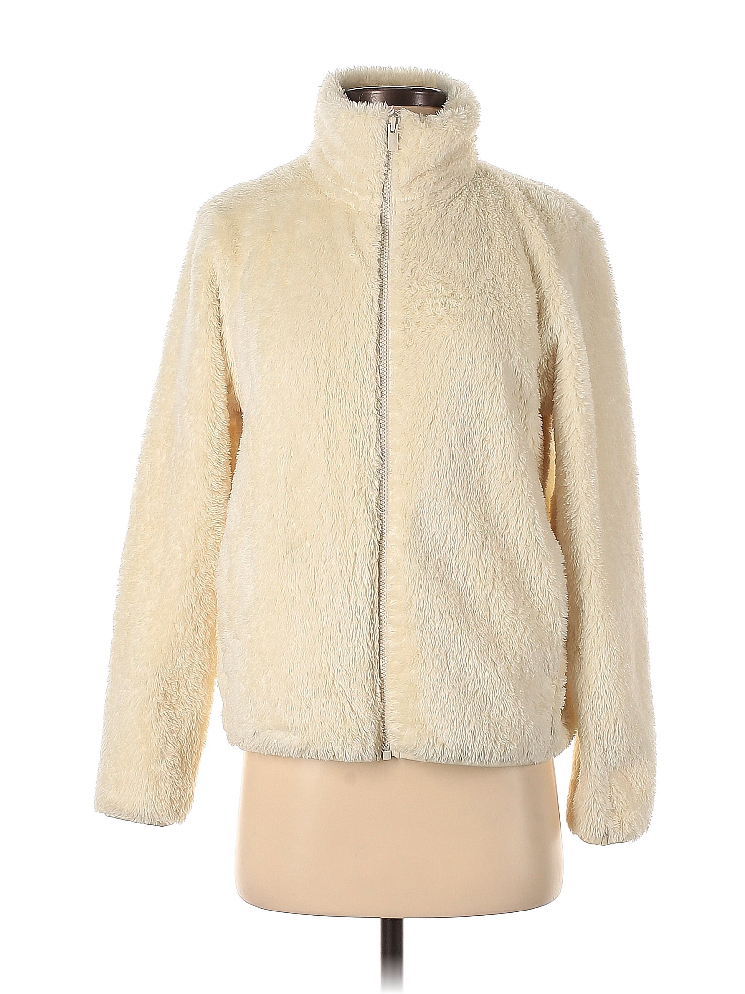 Uniqlo 100% Polyester Solid Ivory Fleece Size S - 54% off | ThredUp