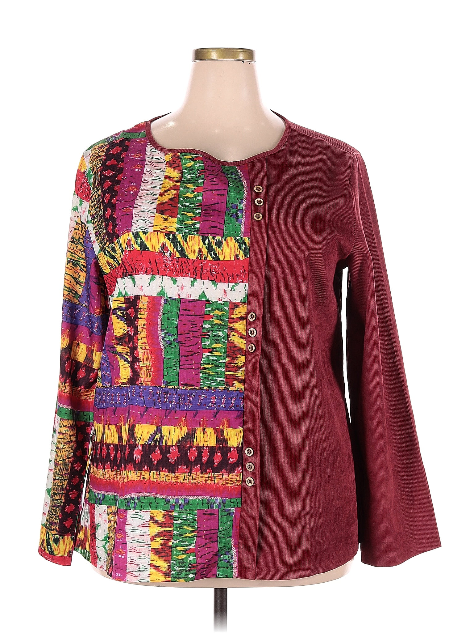 Zanzea Collection Burgundy Long Sleeve Blouse Size 5X (Plus) - 31% off ...