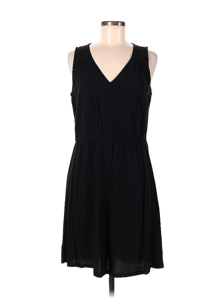 Old Navy 100 Viscose Rayon Solid Black Casual Dress Size L 46 Off