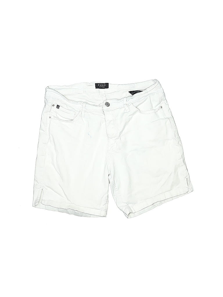 Curve Appeal Solid White Denim Shorts Size 12 - 71% off | ThredUp