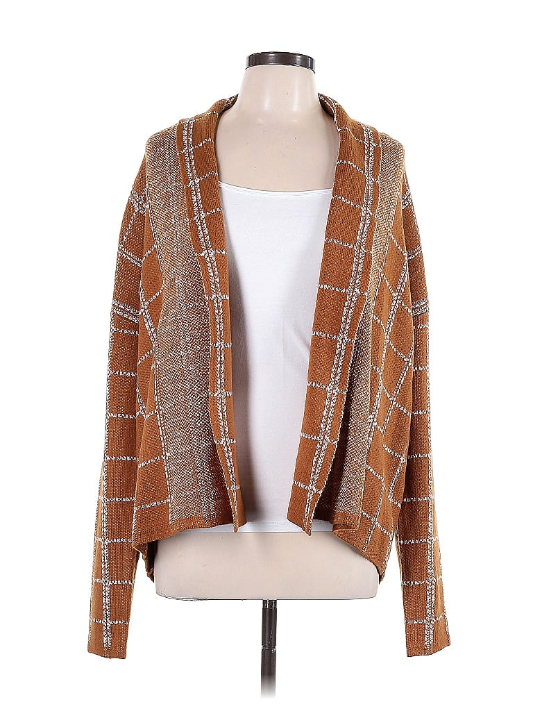 retrology Grid Brown Cardigan Size L - 66% off | ThredUp