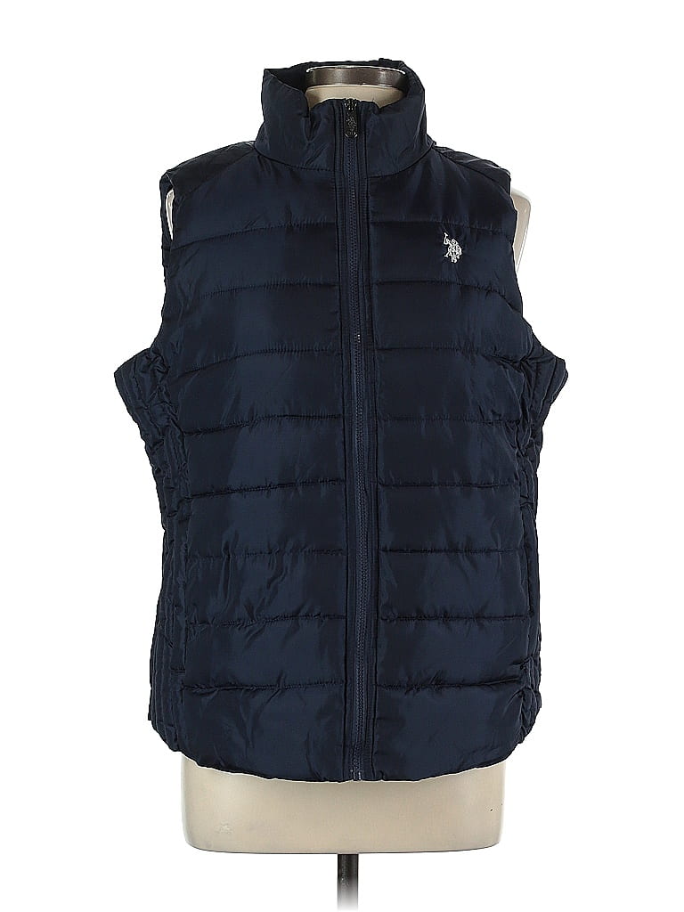 U.S. Polo Assn. 100% Polyester Blue Vest Size L - 57% off | ThredUp