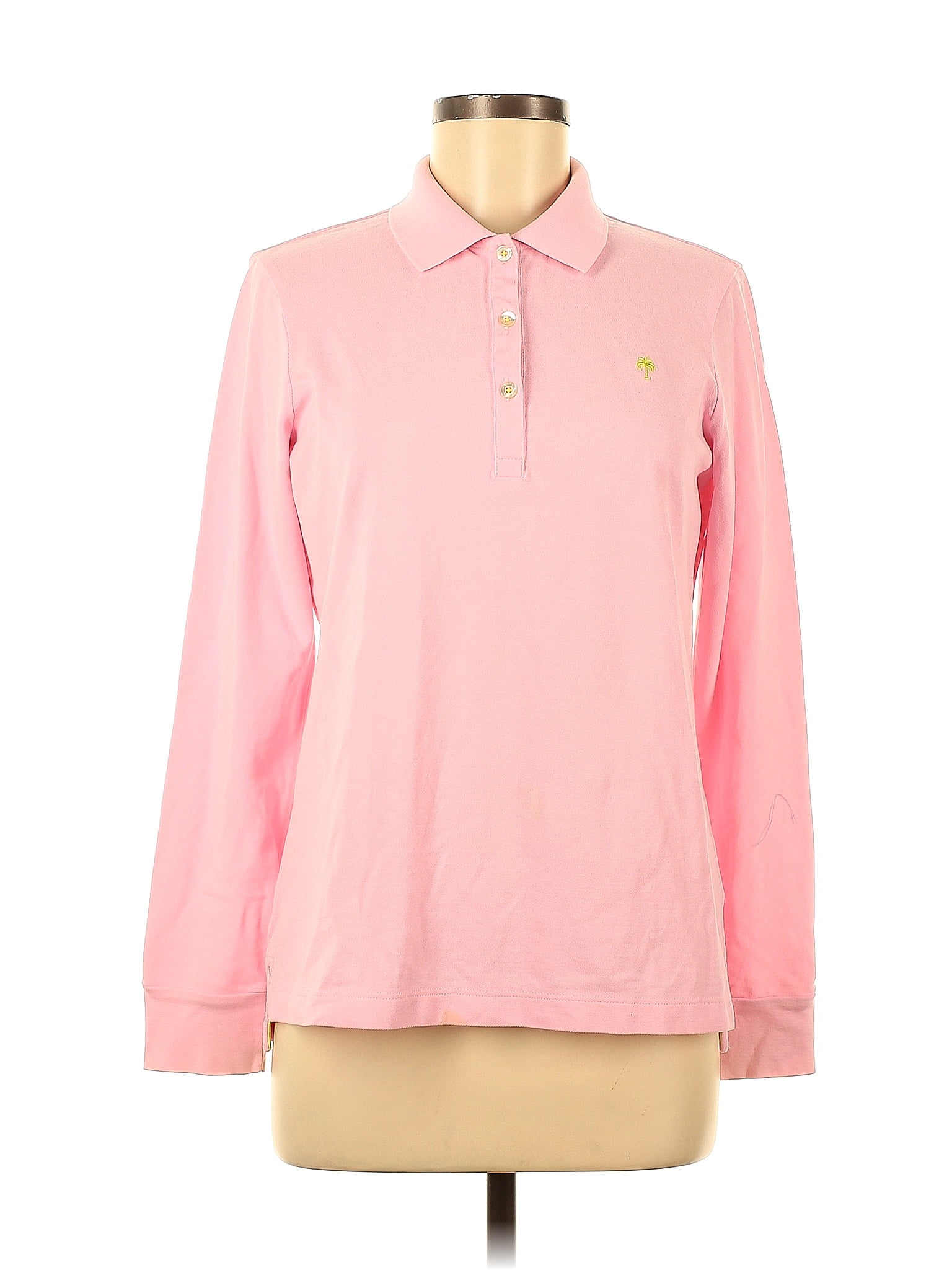 Lilly Pulitzer 100 Pima Cotton Pink Long Sleeve Polo Size M 68 Off