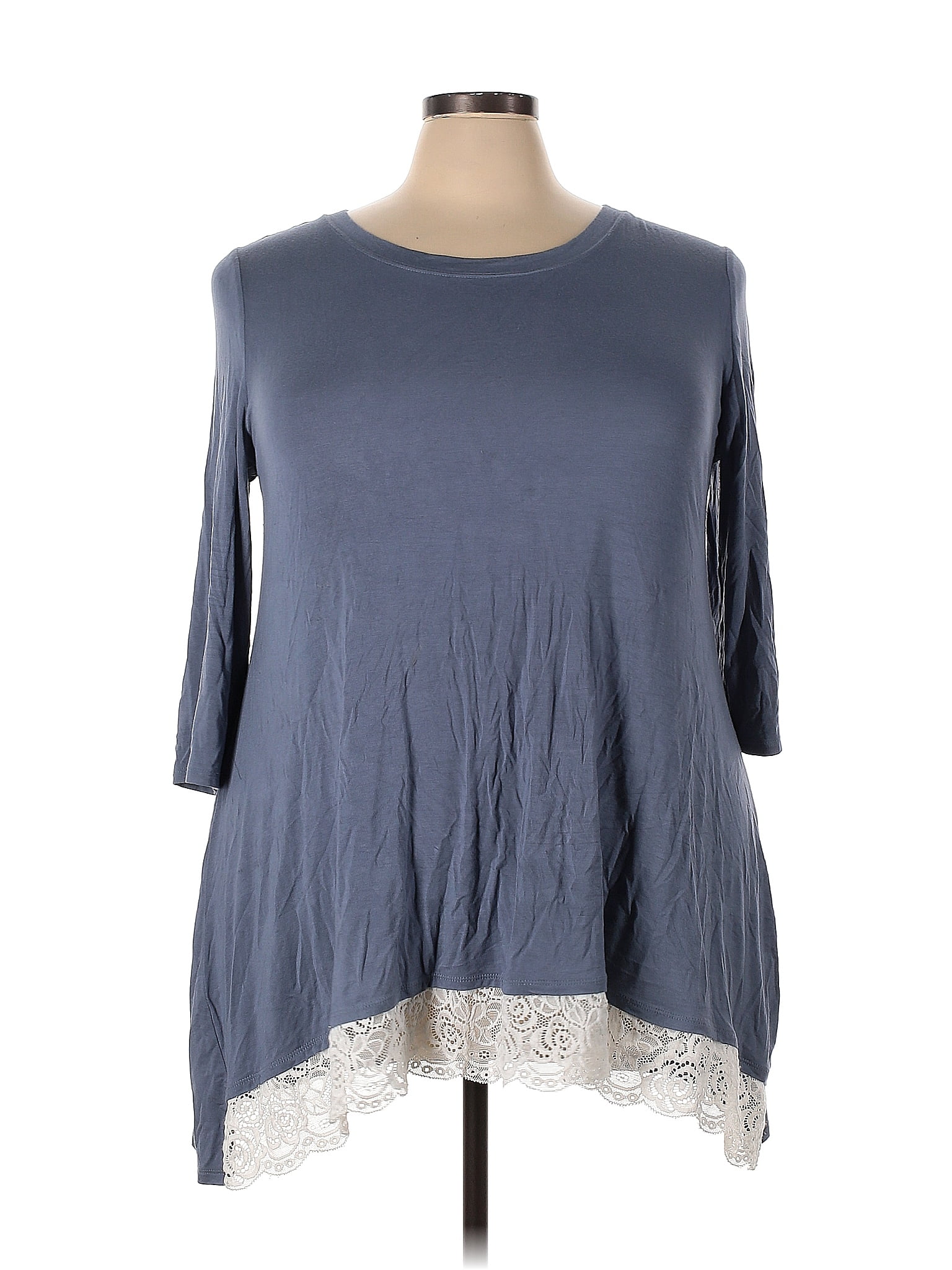 Zenana Premium Gray Short Sleeve Top Size 3x Plus 30 Off Thredup