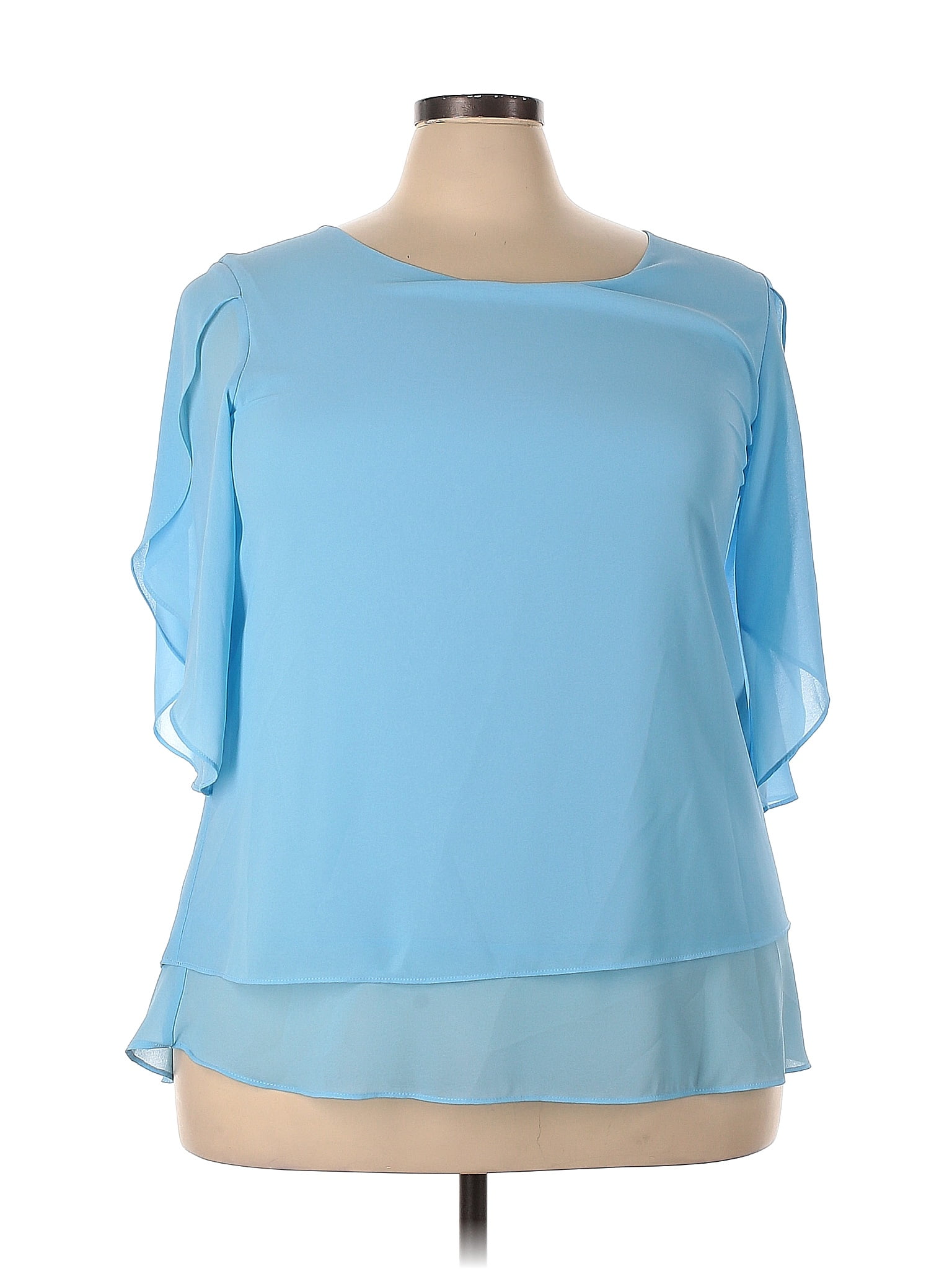 Jouica Blue Short Sleeve Blouse Size 2x Plus 52 Off Thredup
