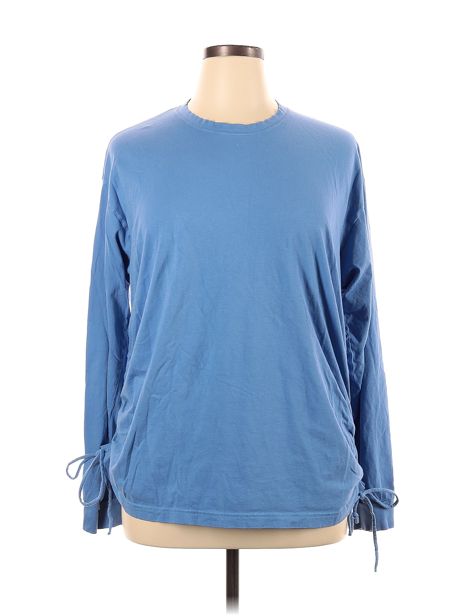Victoria's Secret Pink 100% Cotton Blue Long Sleeve T-Shirt Size XL ...