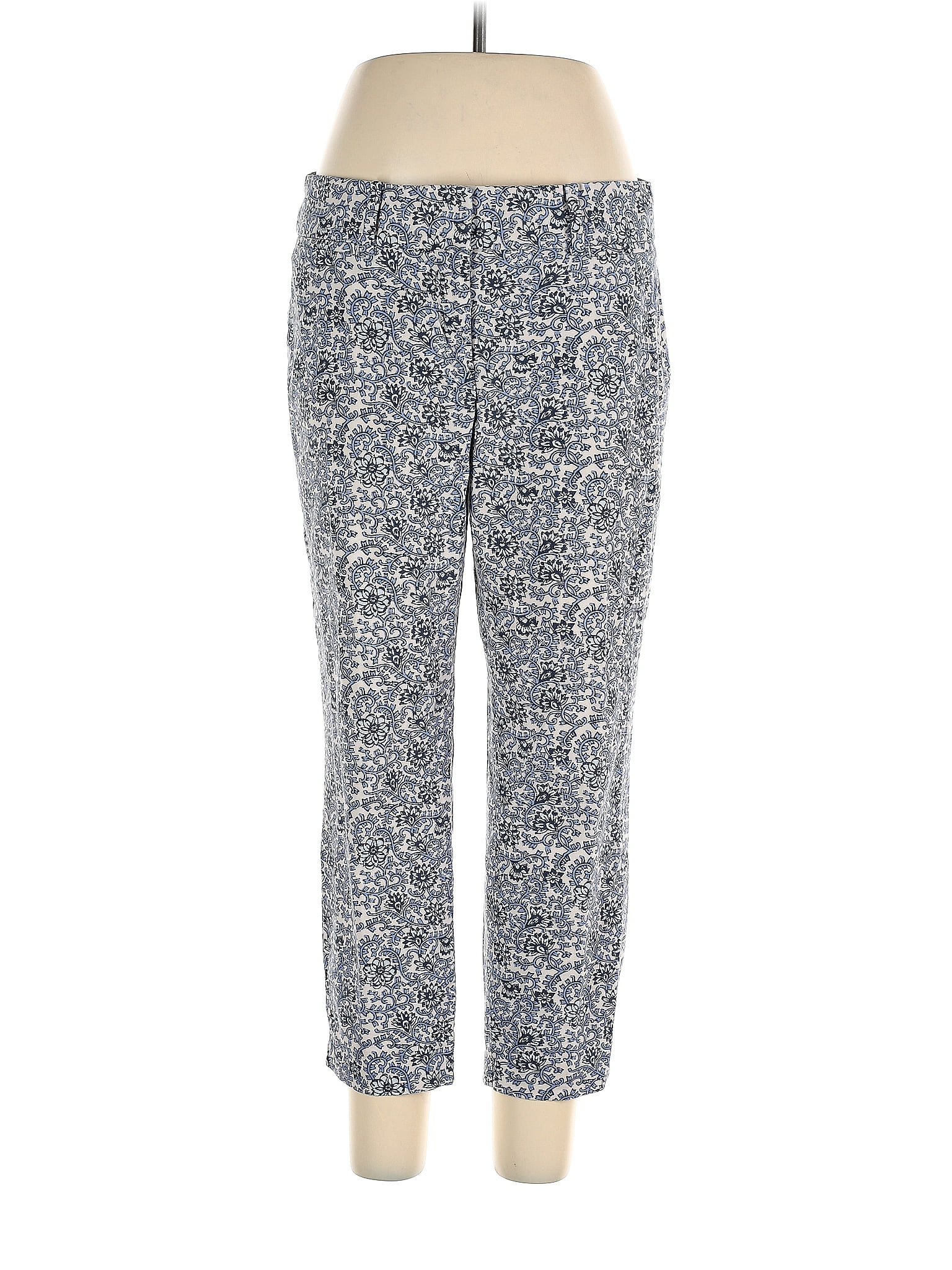 Ann Taylor LOFT Jacquard Marled Floral Motif Snake Print Acid Wash ...